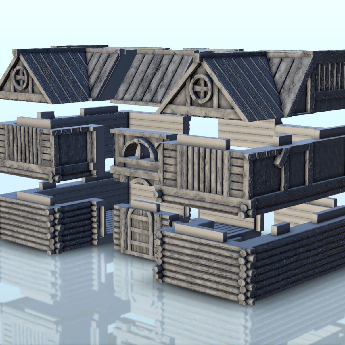 Wooden log warehouse 3 3D model 3D printable | CGTrader