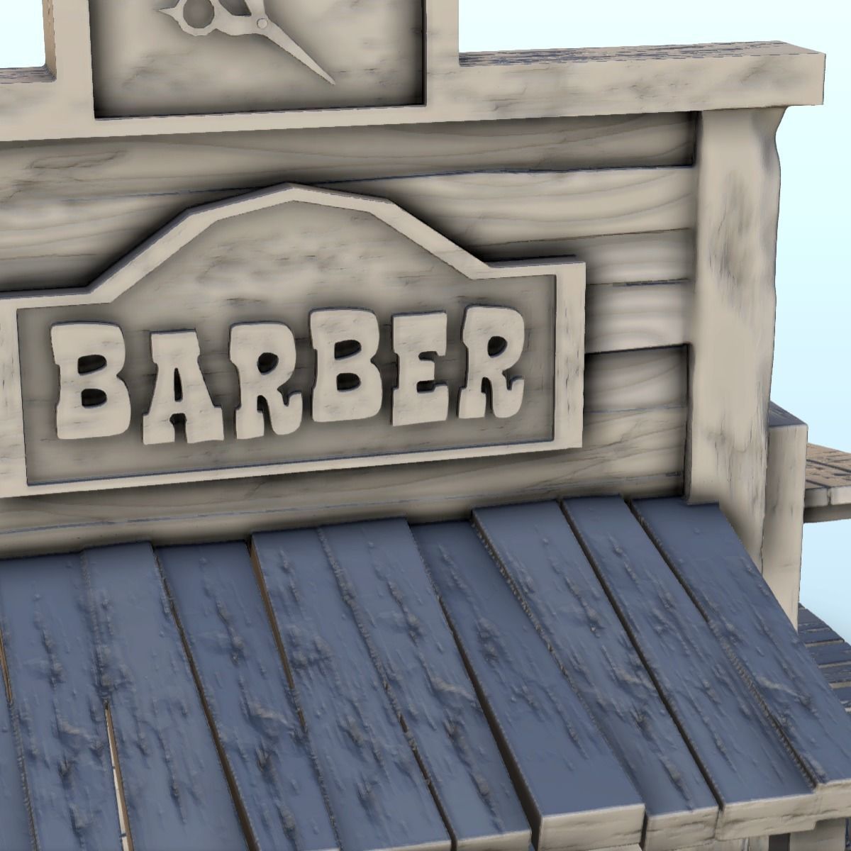 Western barber shop with canopy and bench 10 - USA ACW Civil War 3D ...