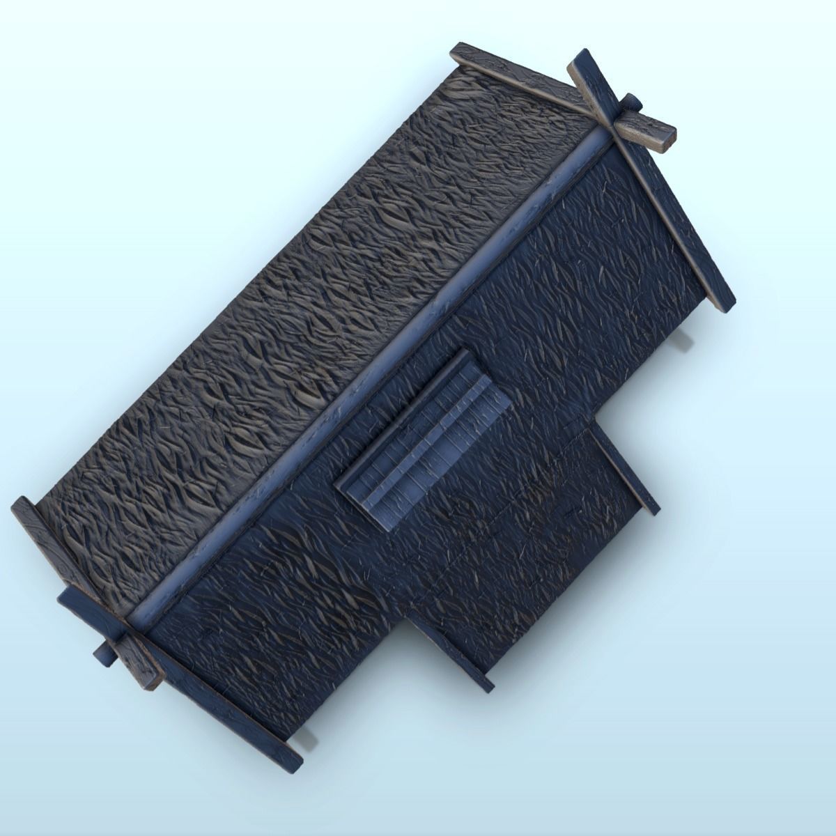 Viking building with large thatched roof and roof window 8 3D model 3D ...