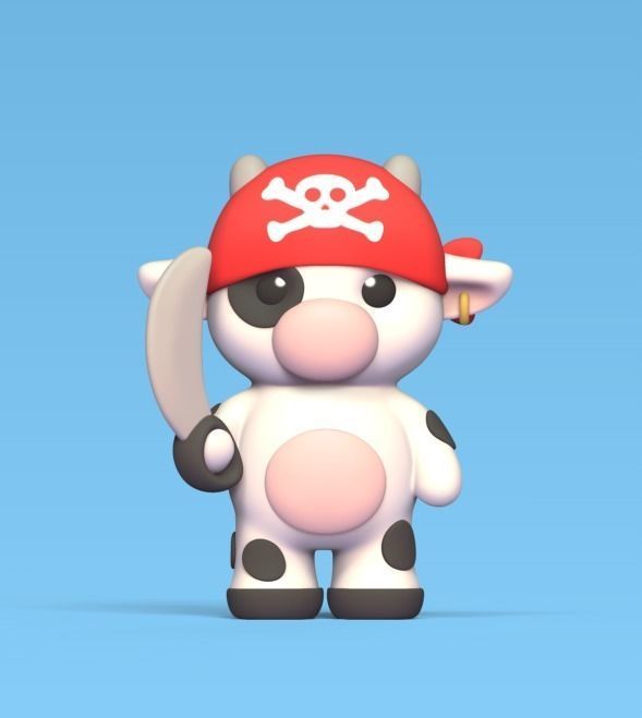 Pirate Cow 3D model 3D printable | CGTrader