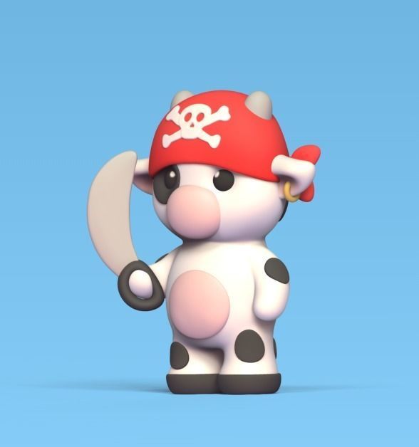 Pirate Cow 3D model 3D printable | CGTrader