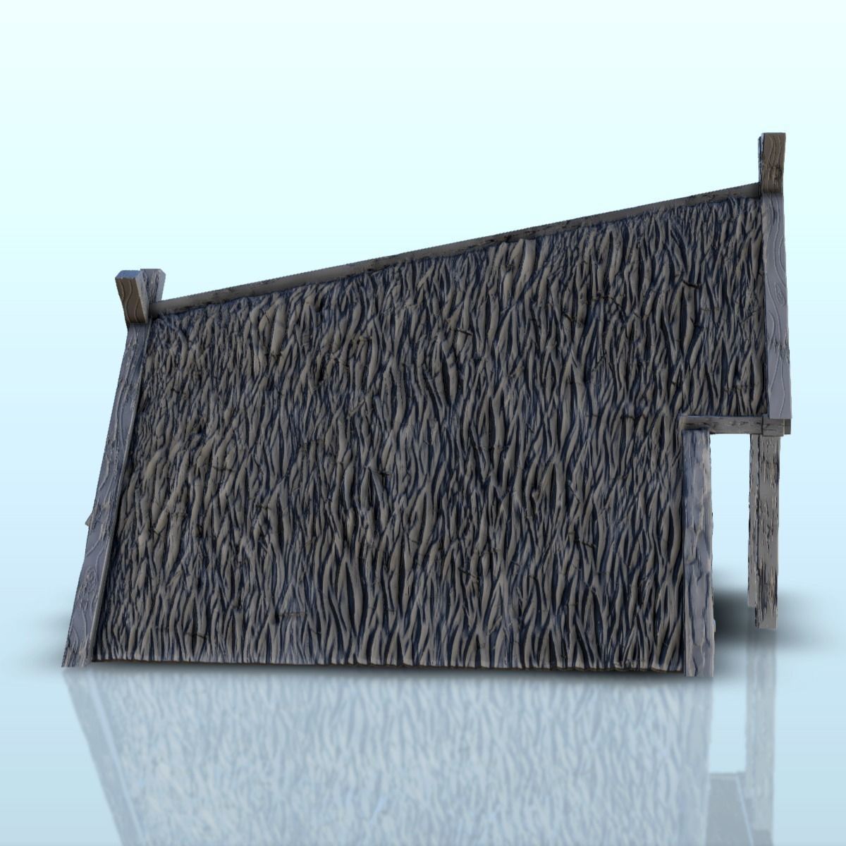 Viking building with bevelled roof and wooden column 6 3D model 3D ...