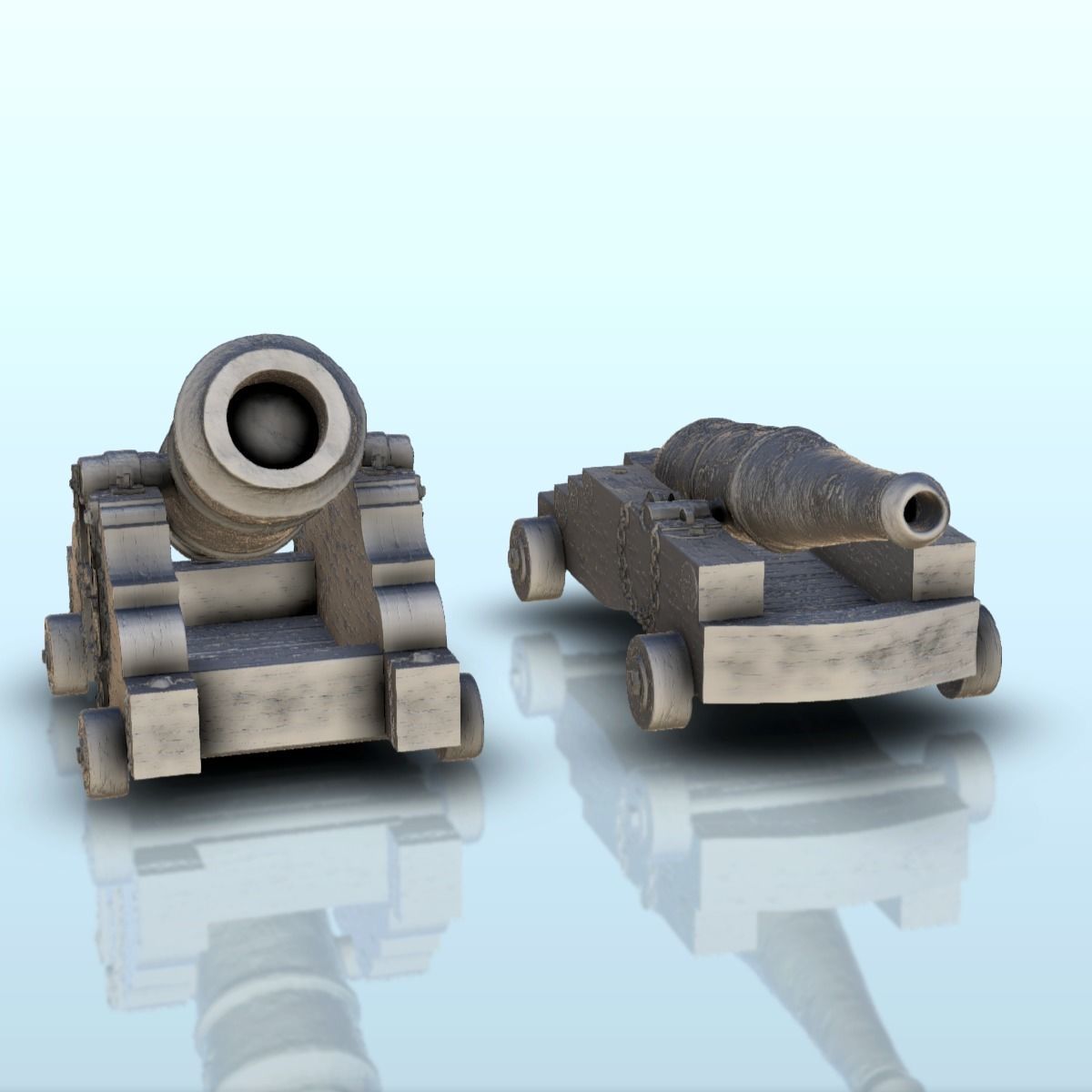 Set of 2 powder guns 1 - Medieval Gothic Feudal Old Archaic 3D model 3D ...