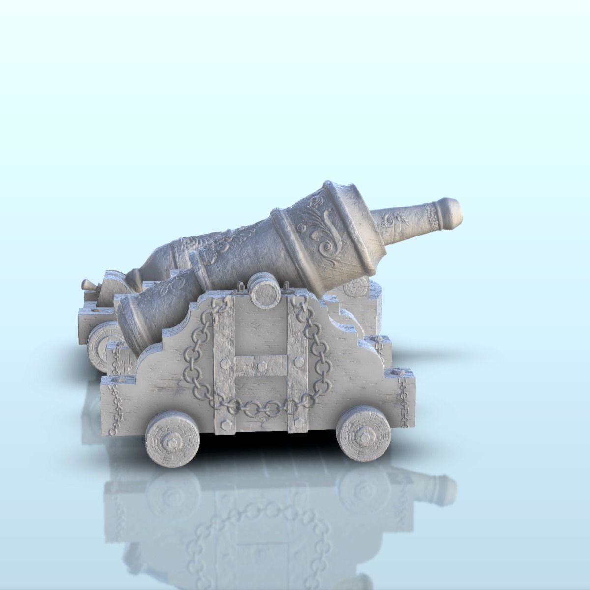 Set of 2 powder guns 1 - Medieval Gothic Feudal Old Archaic 3D model 3D ...