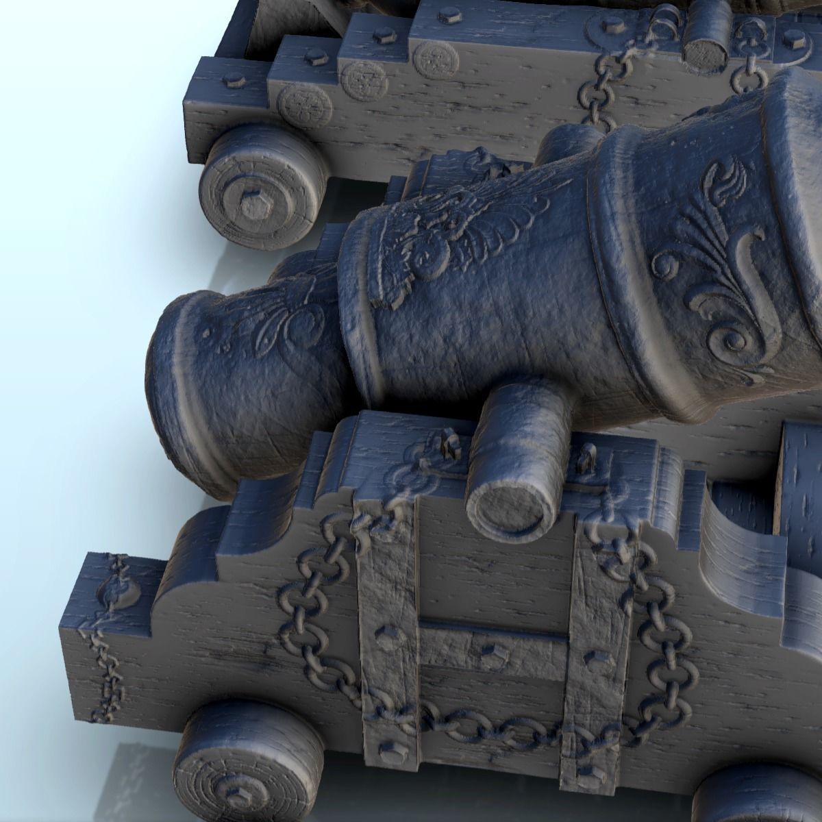 Set of 2 powder guns 1 - Medieval Gothic Feudal Old Archaic 3D model 3D ...