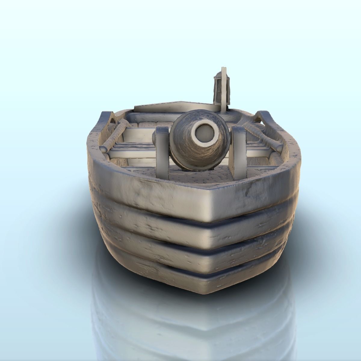 Paddle boat with powder cannon 1 - Medieval Gothic Feudal Old 3D model ...