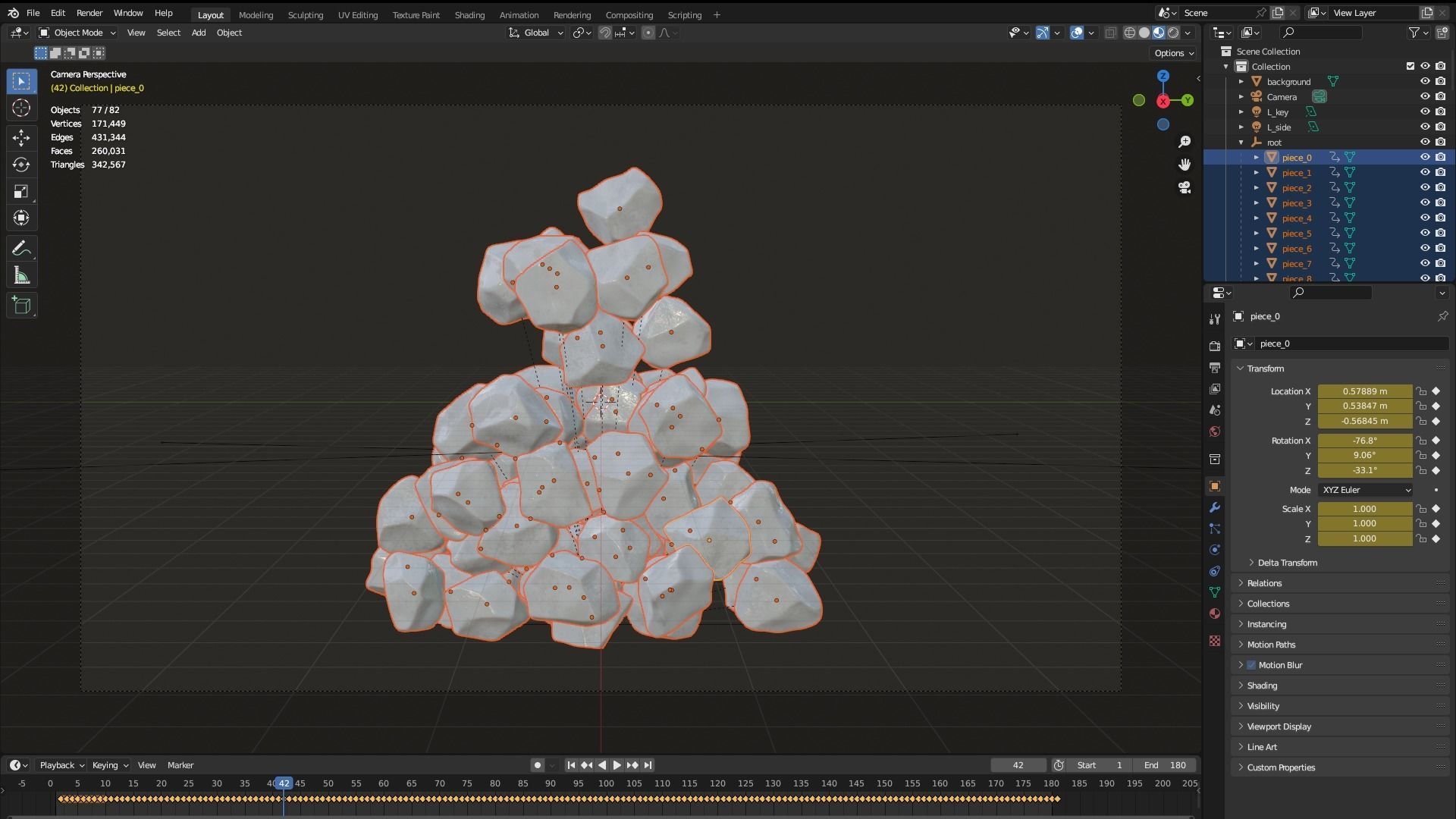 Ice cubes falling animation 1 3D model animated | CGTrader