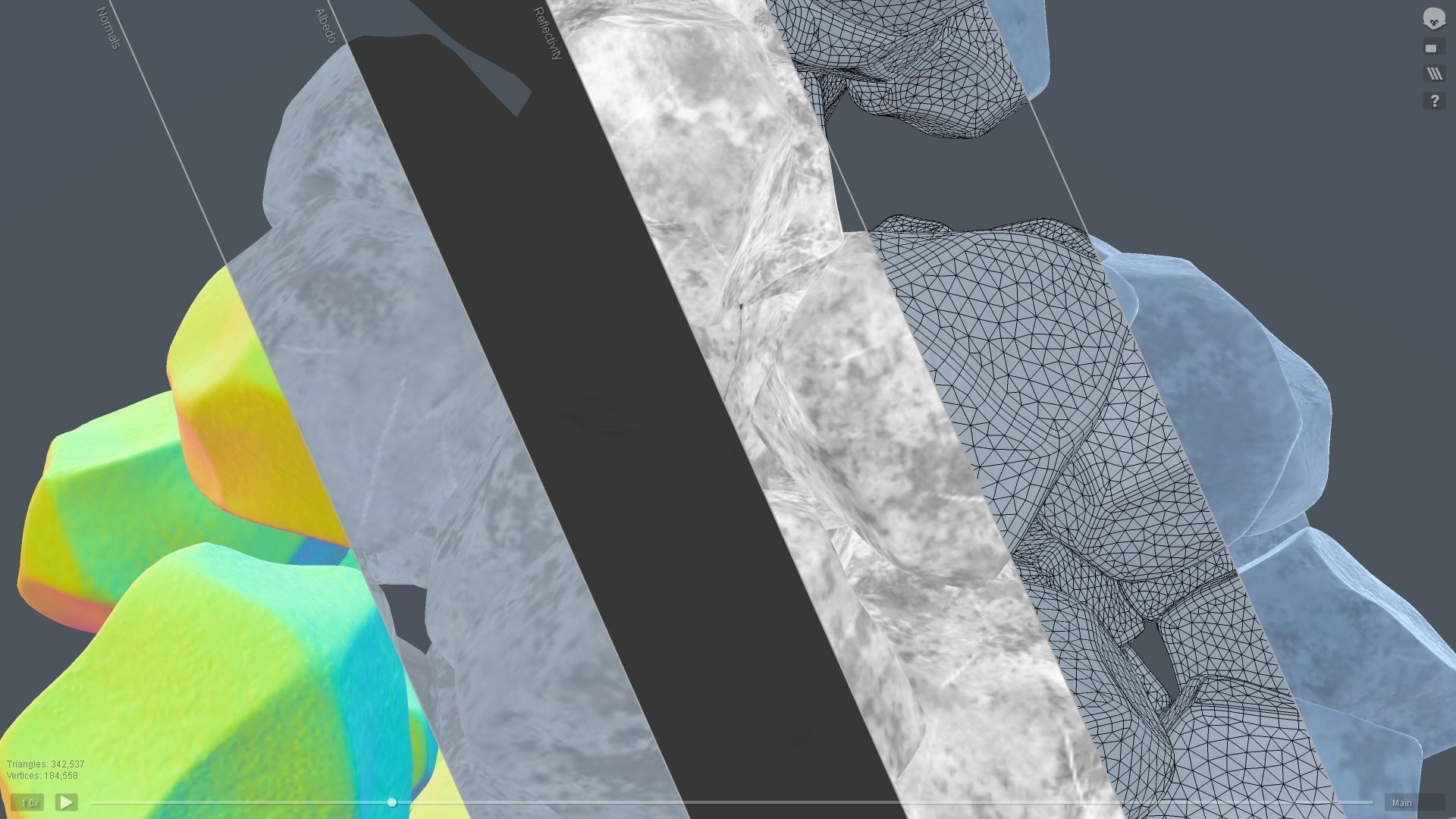 Ice cubes falling animation 1 3D model animated | CGTrader