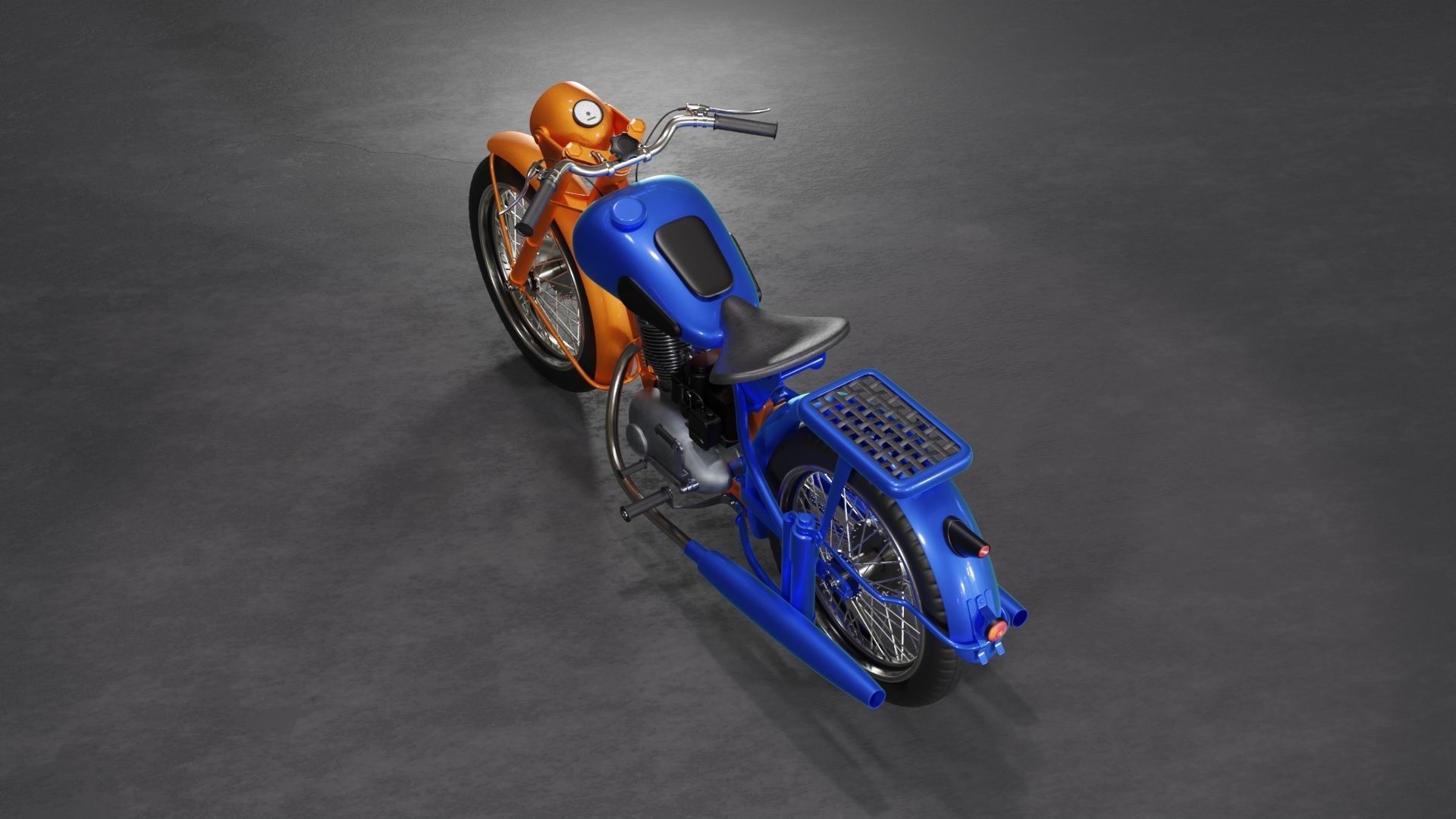 Bike-Motocycle orange and motorcycle 3D model | CGTrader