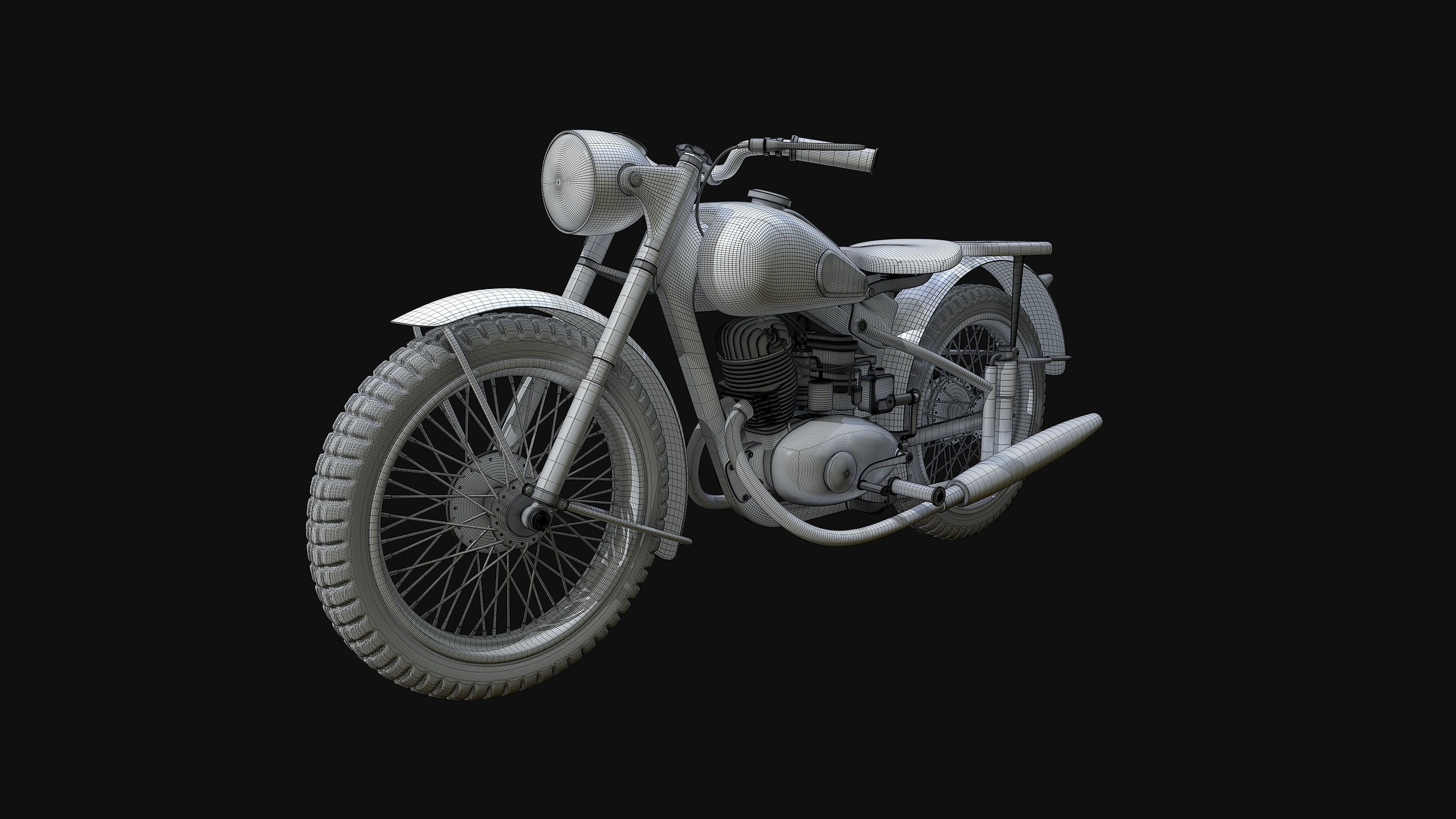 Bike-Motocycle orange and motorcycle 3D model | CGTrader