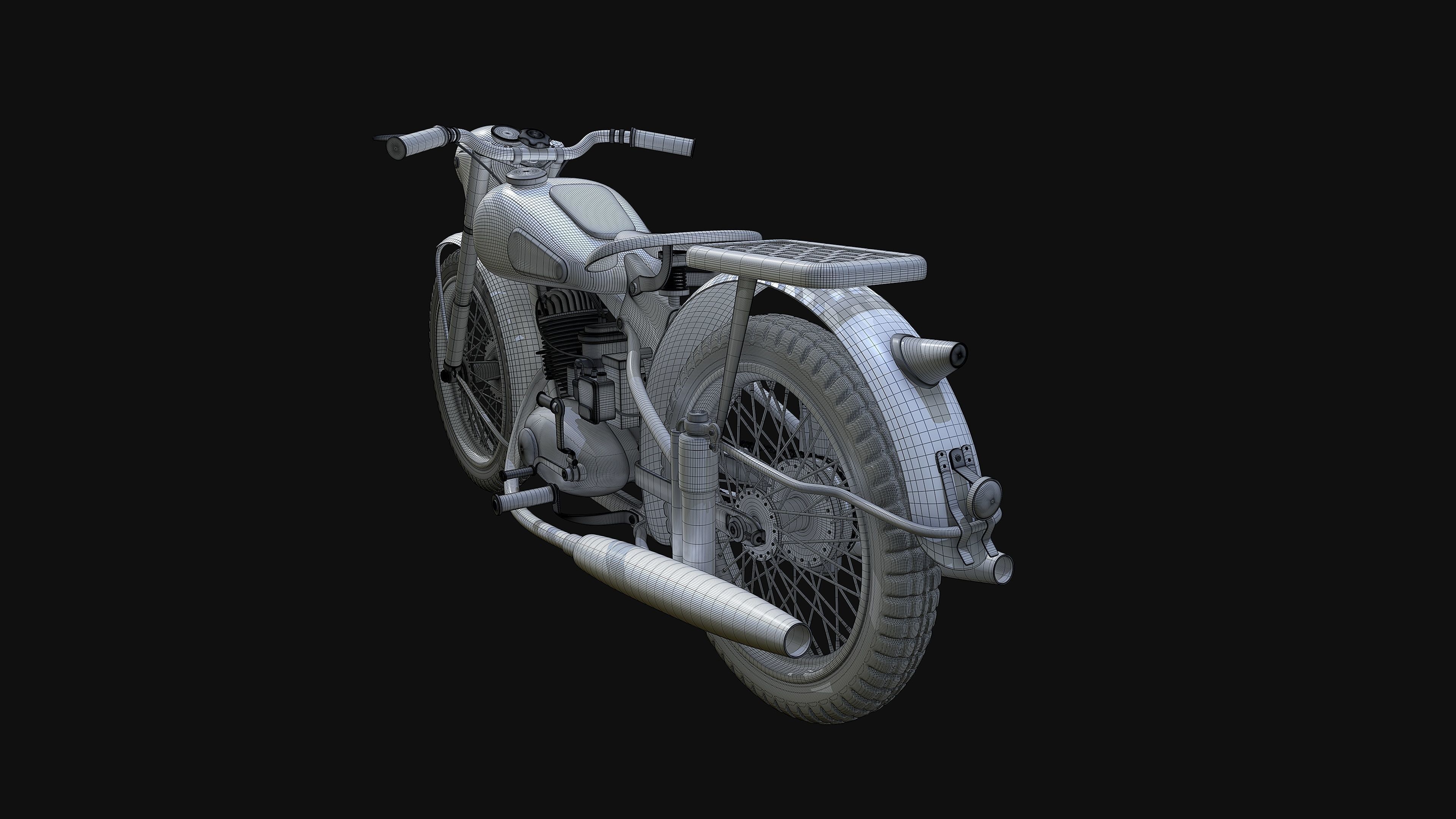 Bike-Motocycle orange and motorcycle 3D model | CGTrader