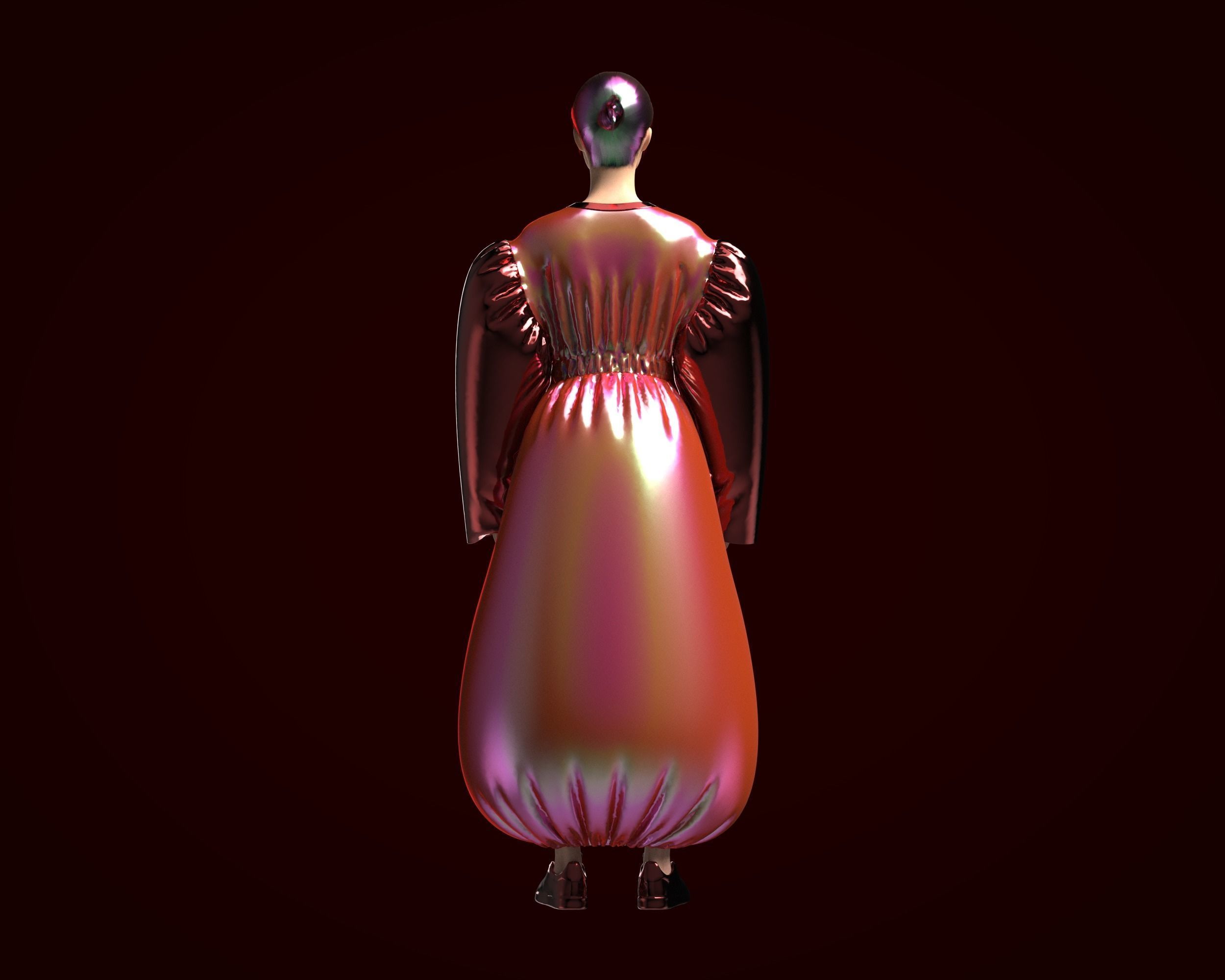 3D model Girls Outdoor Dress-NFT In Low Poly VR / AR / low-poly | CGTrader
