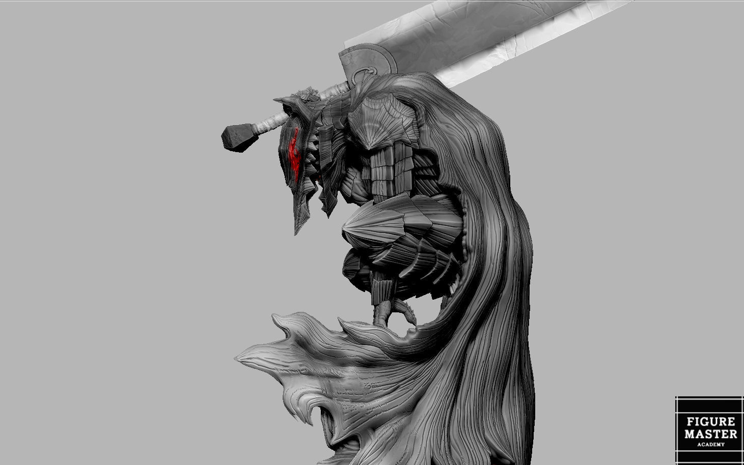 BERSERK GUTS ON EDGE FANTASY ANIME SWORD CHARACTER 3D model 3D ...