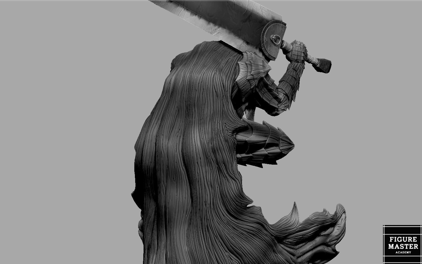 BERSERK GUTS ON EDGE FANTASY ANIME SWORD CHARACTER 3D model 3D ...