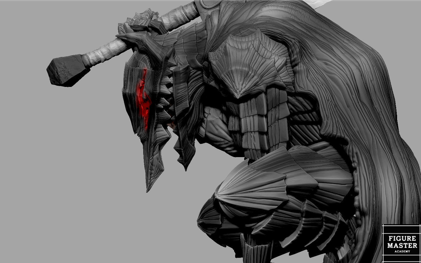 BERSERK GUTS ON EDGE FANTASY ANIME SWORD CHARACTER 3D model 3D ...
