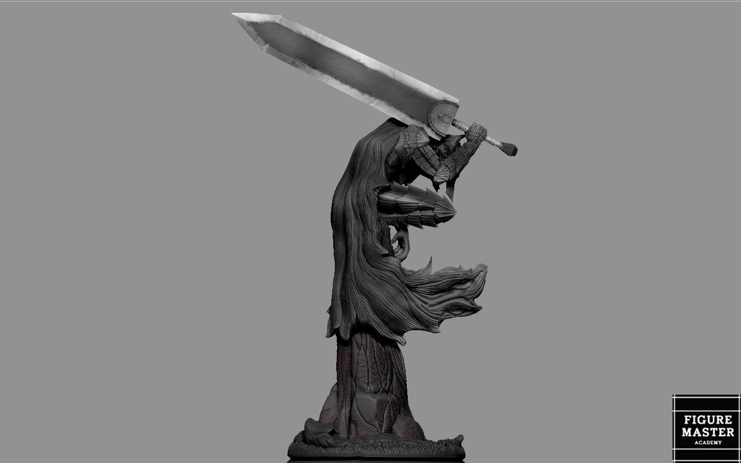 BERSERK GUTS ON EDGE FANTASY ANIME SWORD CHARACTER 3D model 3D ...