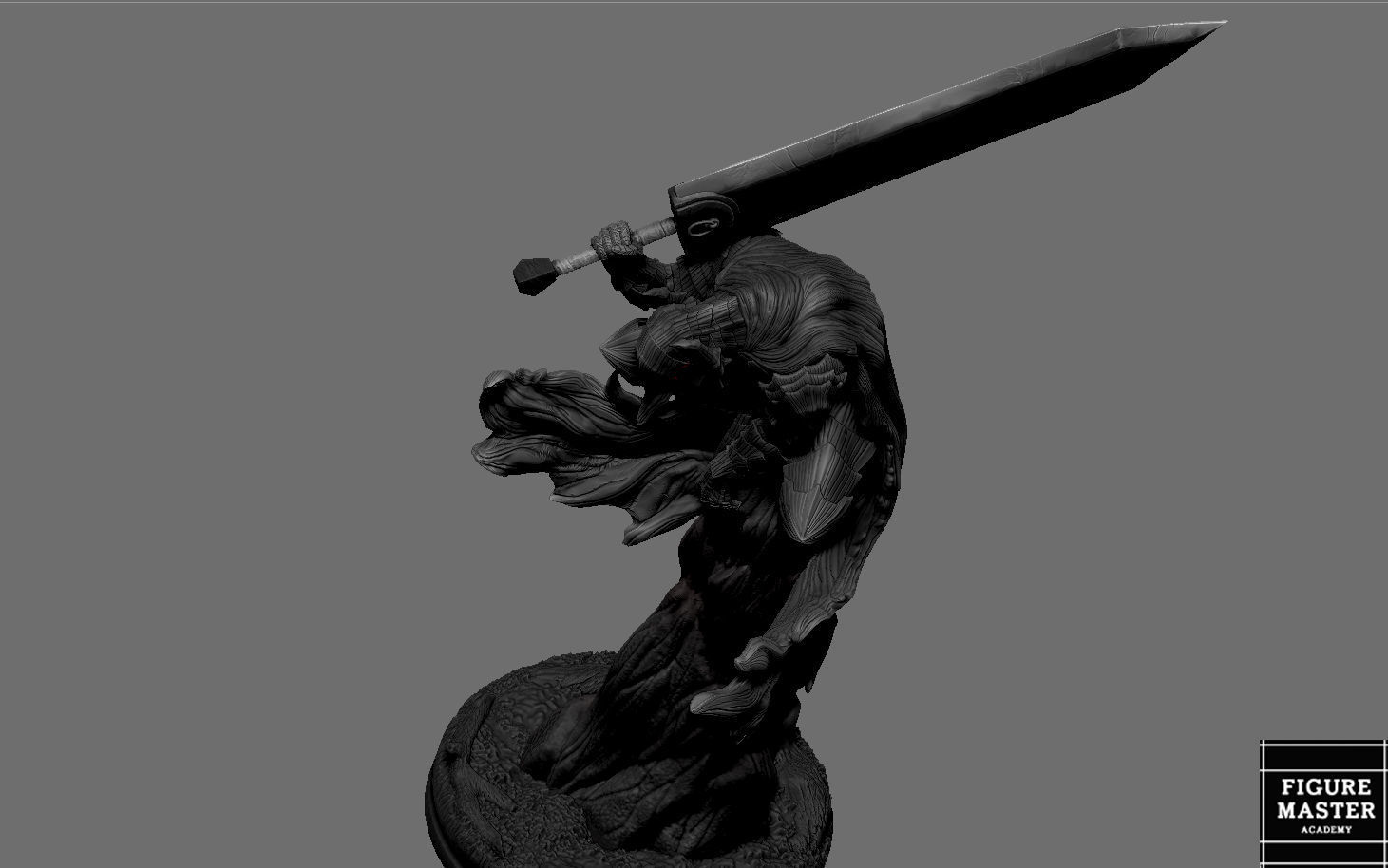 BERSERK GUTS ON EDGE FANTASY ANIME SWORD CHARACTER 3D model 3D ...