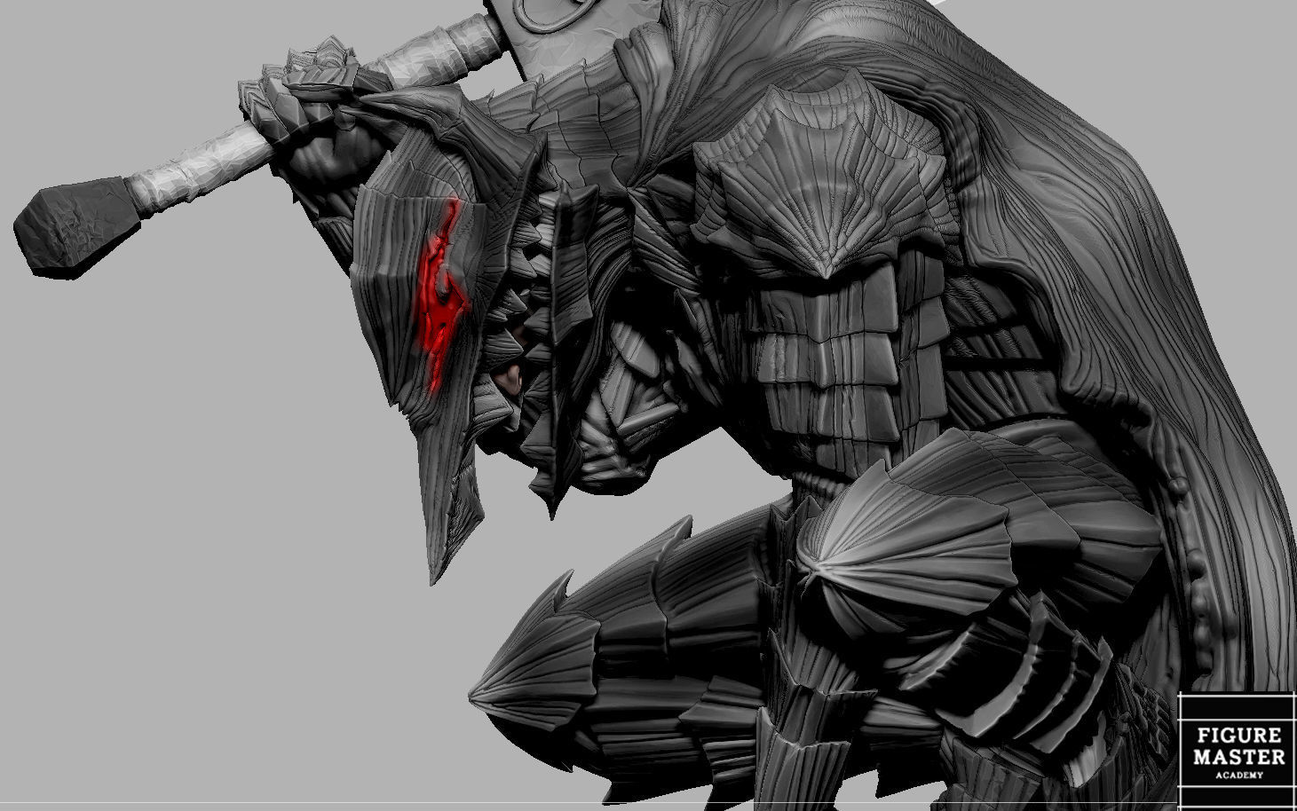 BERSERK GUTS ON EDGE FANTASY ANIME SWORD CHARACTER 3D model 3D ...