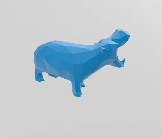 3D Printable Low Poly Hippopotamus STL File 3D model 3D printable ...
