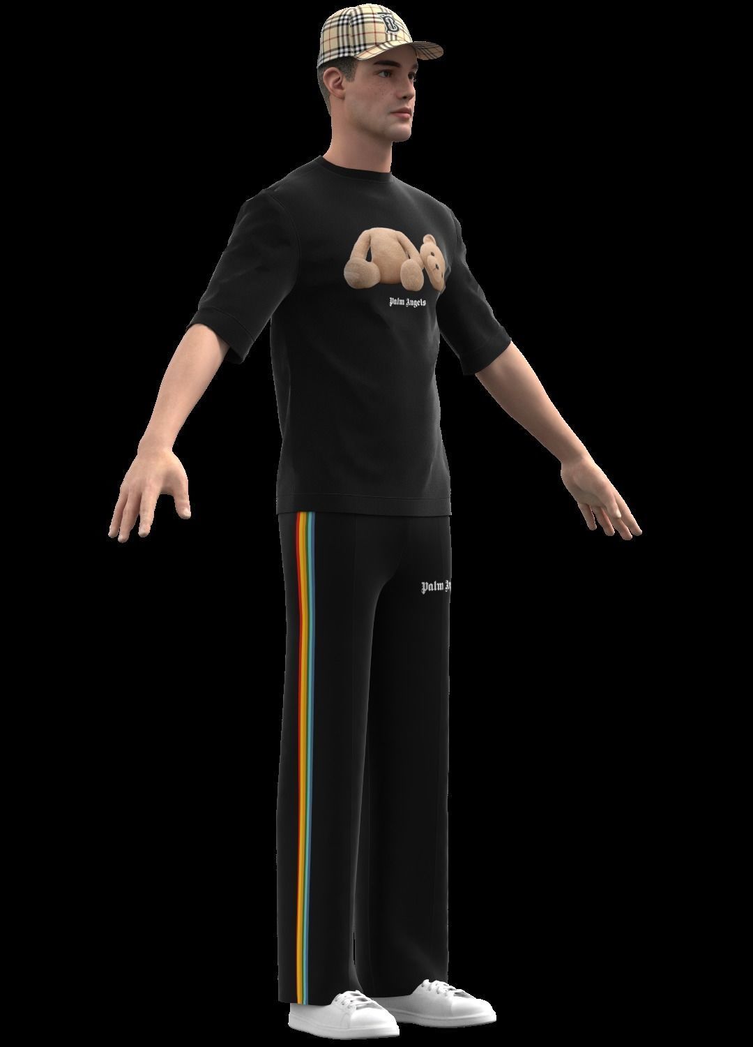 PALM ANGELS AND BURBERRY MODEL CLOTHES 3D 3D model rigged | CGTrader