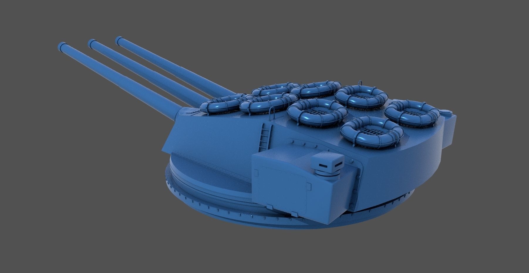 381mm WW2 Italian turret n1 - Personal license - 1-200 scale 3D model ...