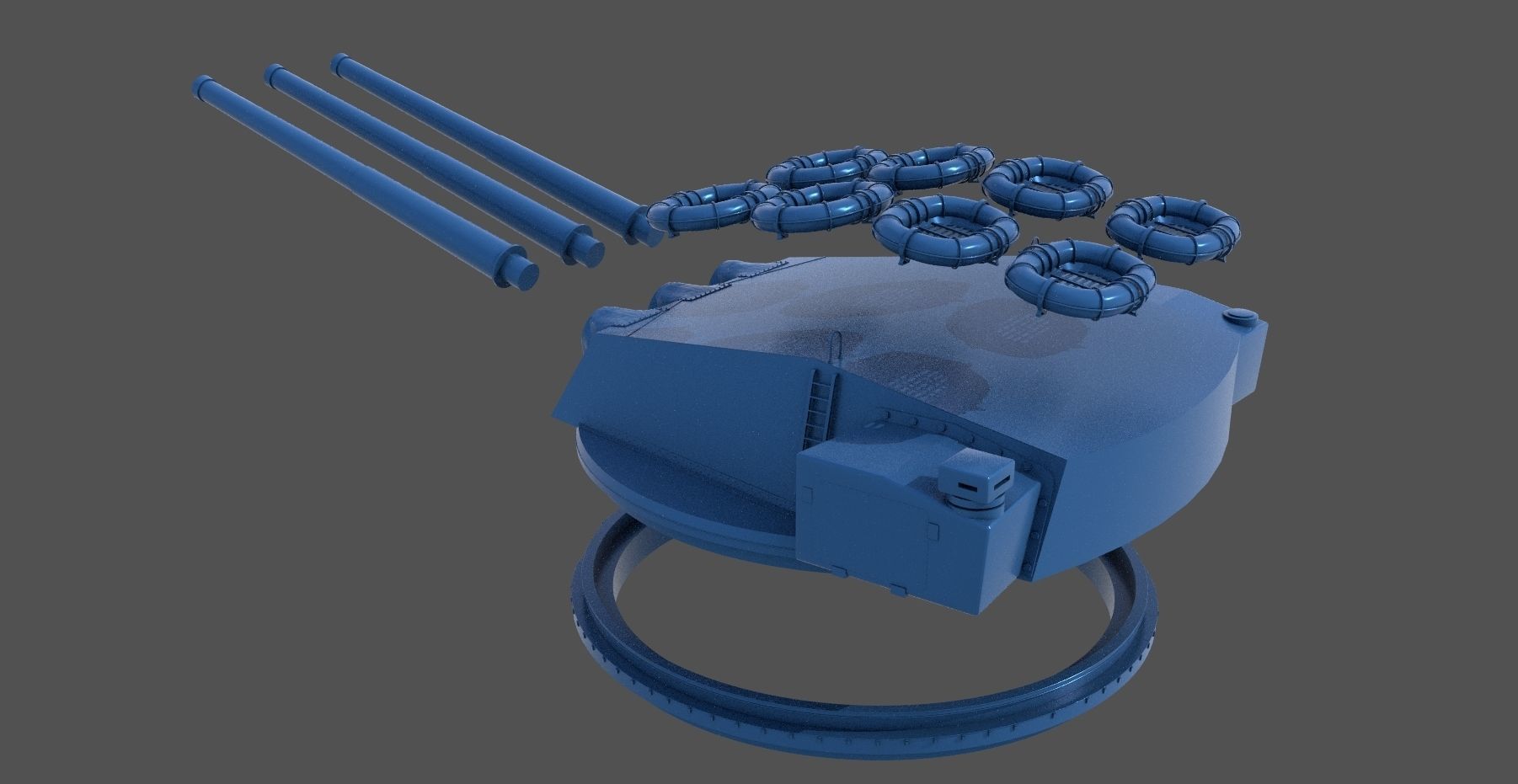 381mm WW2 Italian turret n1 - Personal license - 1-200 scale 3D model ...