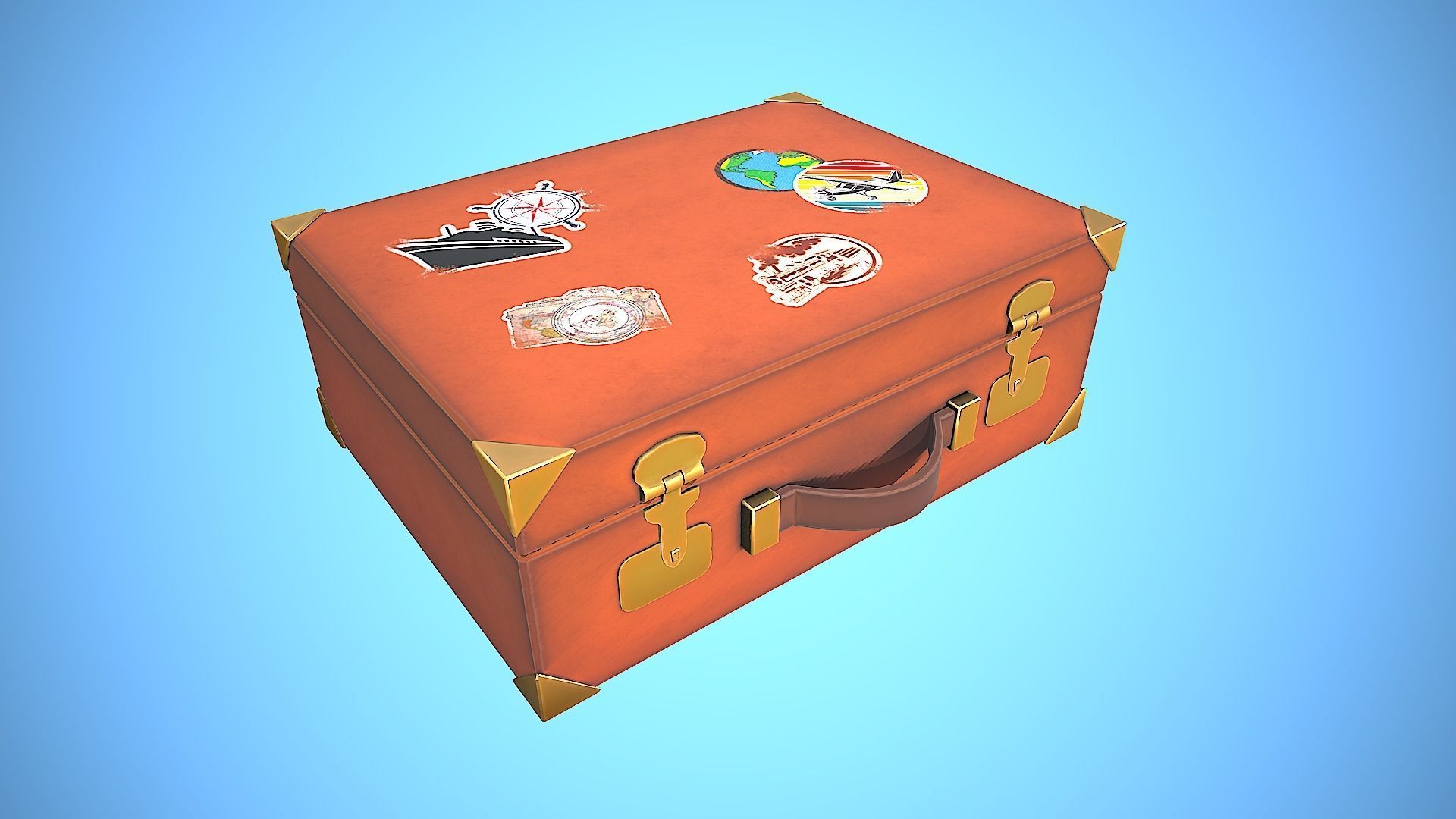 3D model SUITCASE TRAVEL ANIMATED CARTOON STYLIZED VR / AR / low-poly ...