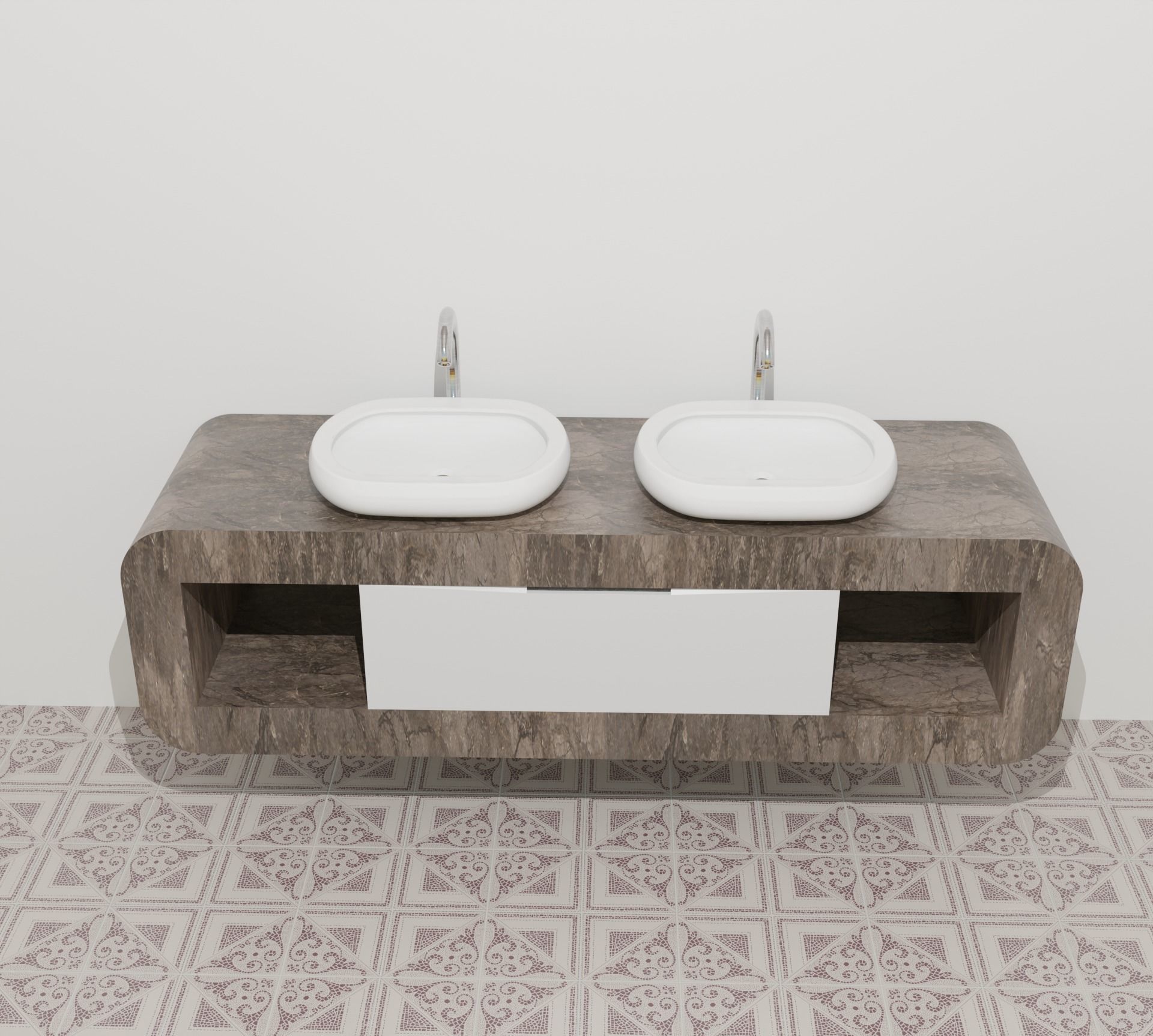 Furniture - Cabinets Bathroom white free 3D model | CGTrader
