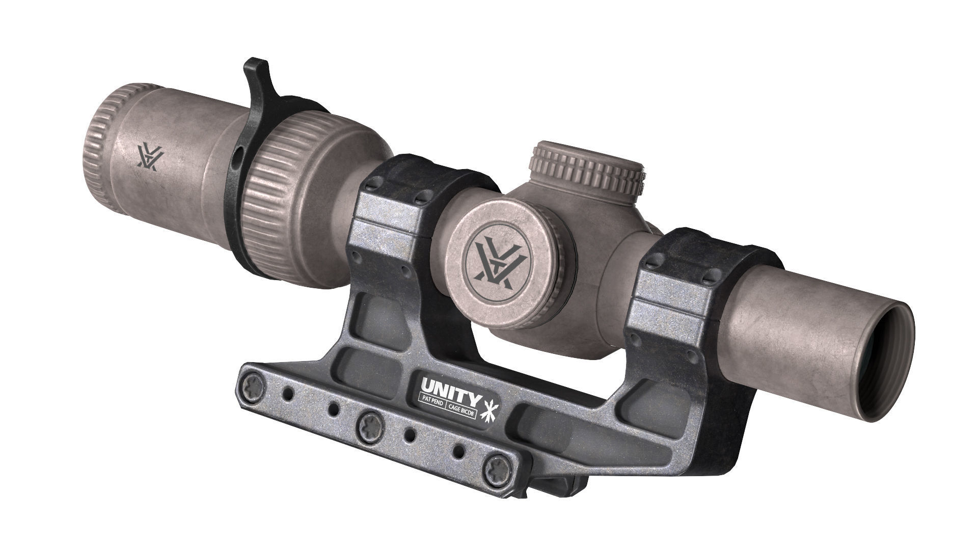 3D model MILITARY VORTEX 1X8 LPVO RIFLE SCOPE VR / AR / low-poly | CGTrader