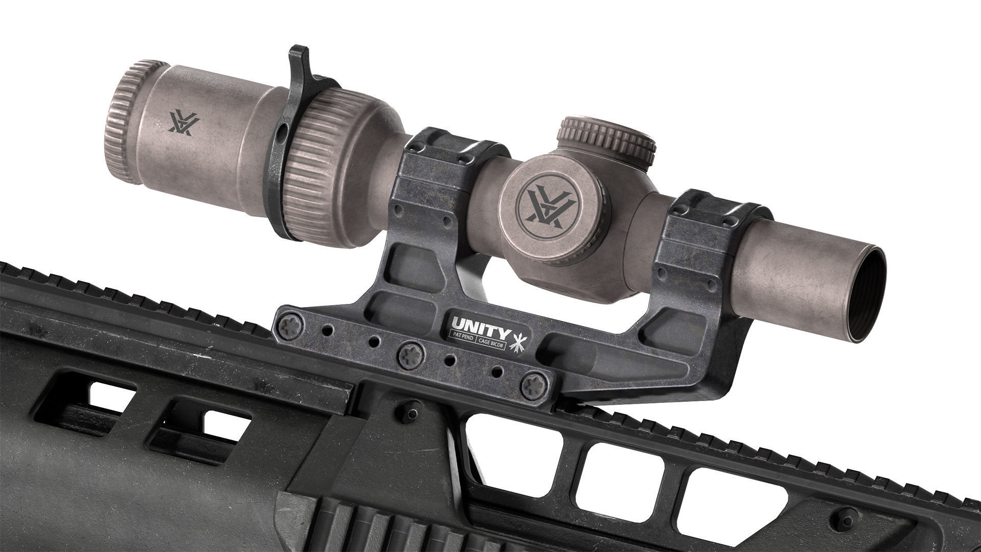 3D model MILITARY VORTEX 1X8 LPVO RIFLE SCOPE VR / AR / low-poly | CGTrader