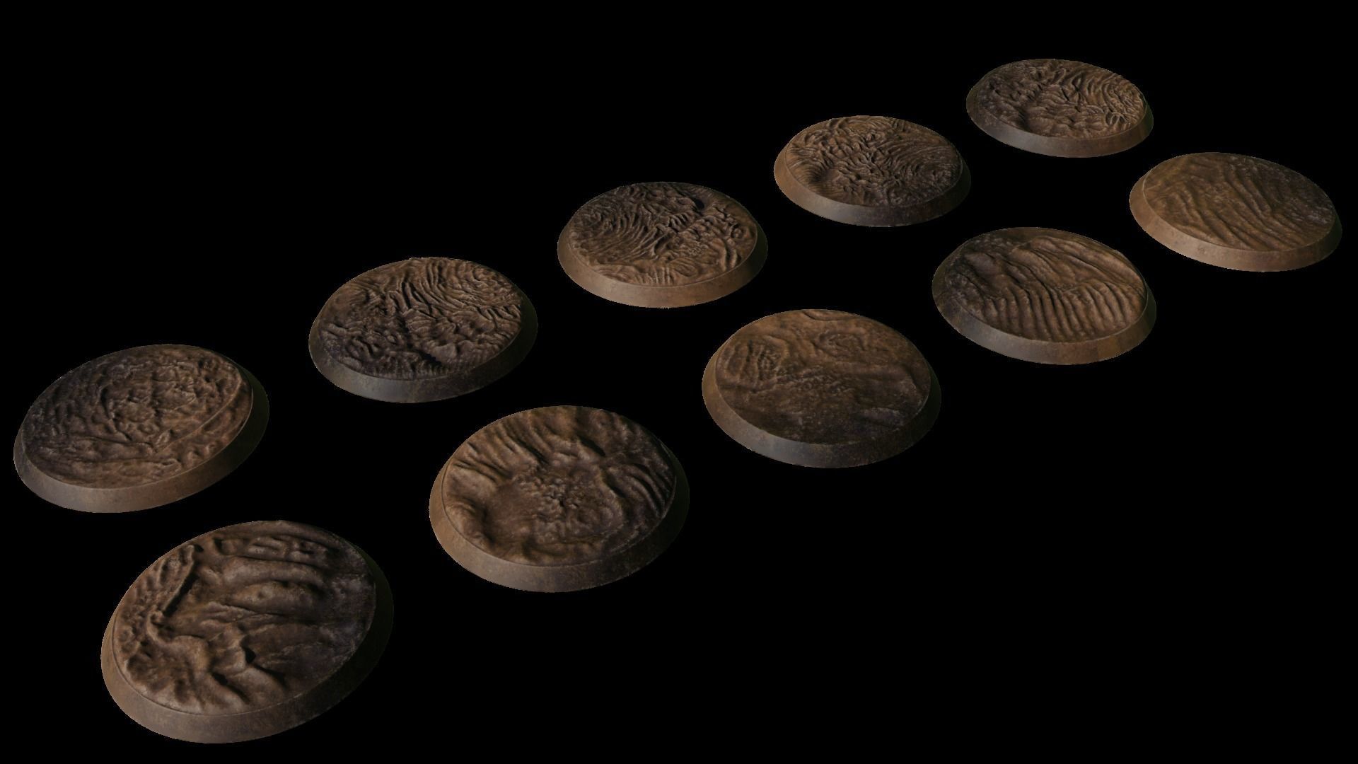 x10 Alien World 25 and 32 MM wargaming bases STL files 3D model 3D ...