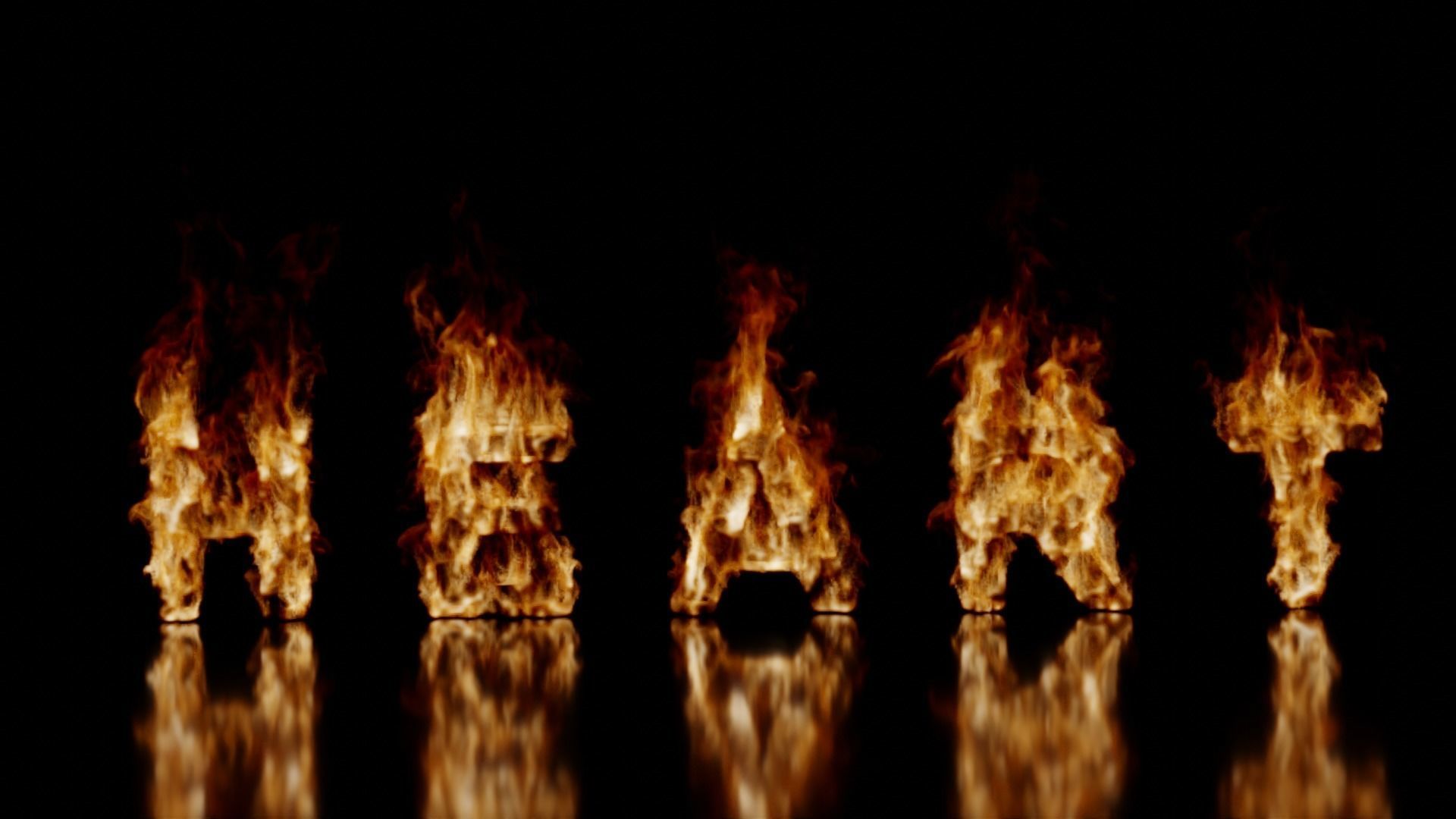 Heart fire text animation burn 3D model animated | CGTrader