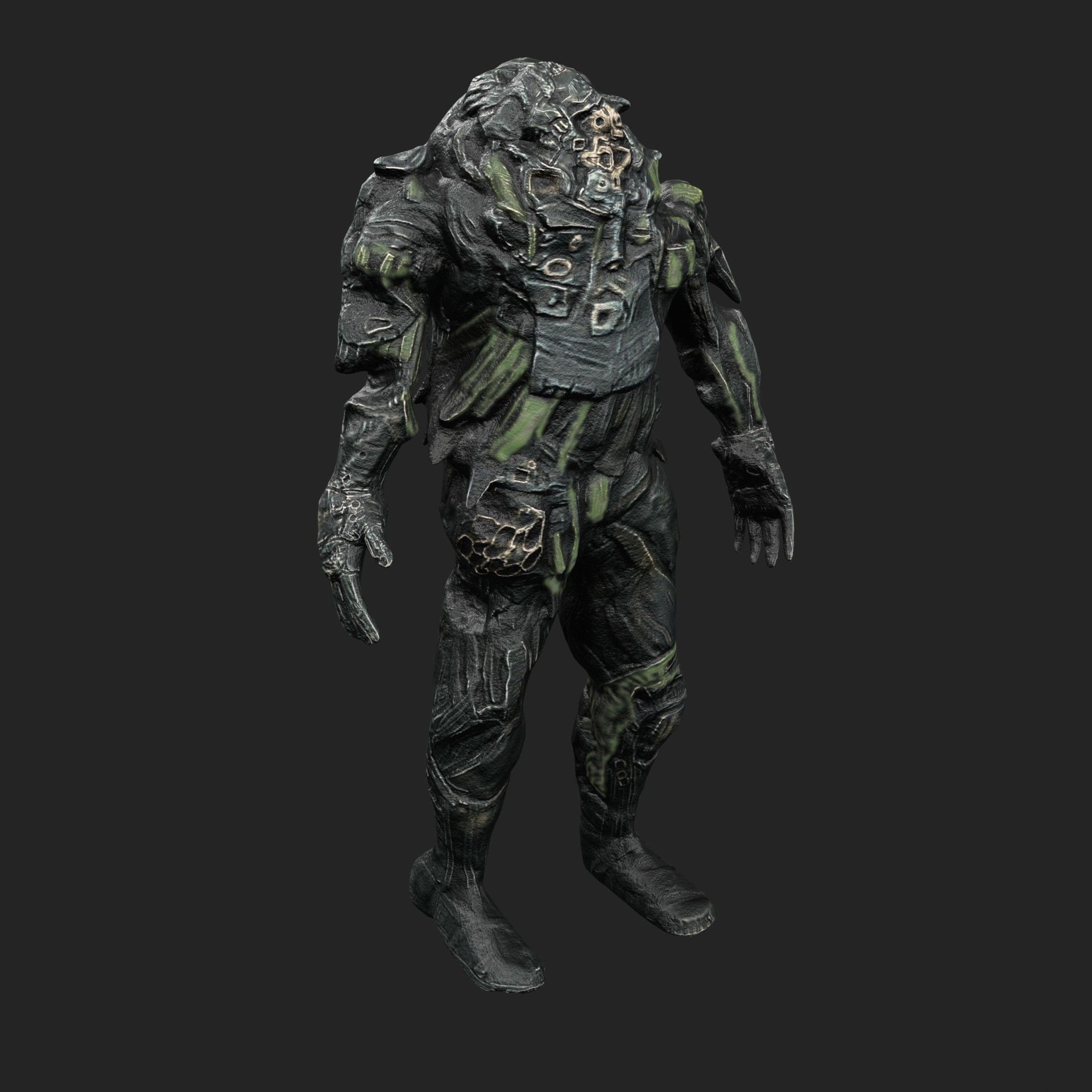 3D model Cyber Monster 01 Game Ready FBX Super lowpoly to Midpoly VR ...