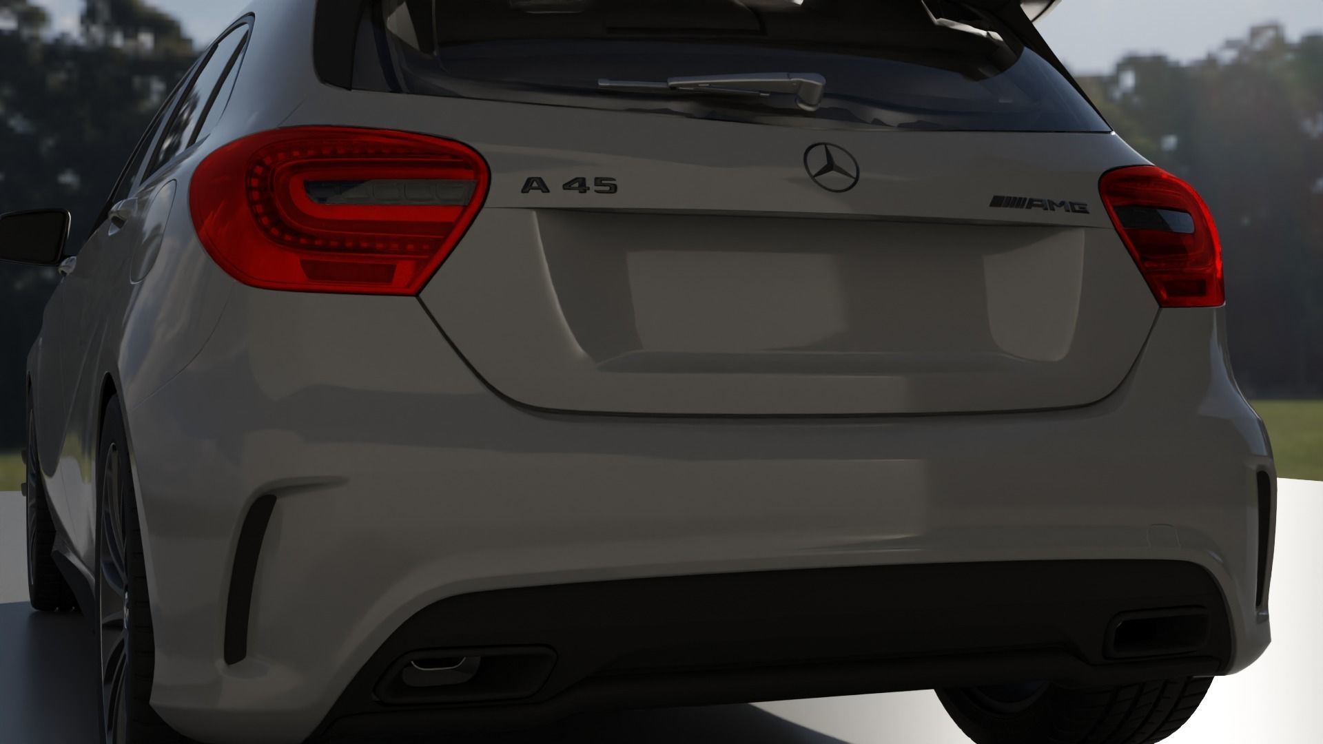 Car Rigged - Mercedes A45 3D model animated rigged | CGTrader