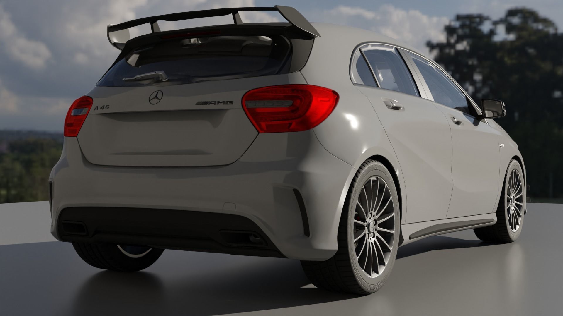 Car Rigged - Mercedes A45 3D model animated rigged | CGTrader