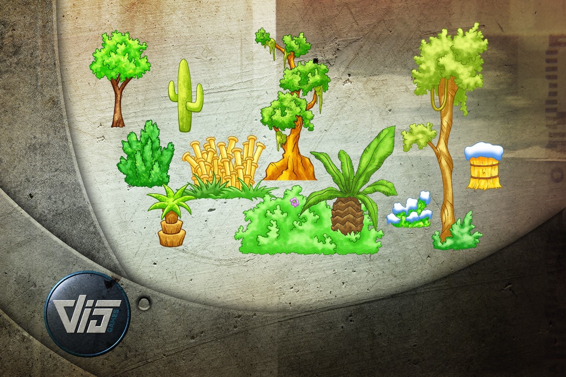 Painted 2D Plants Texture | CGTrader