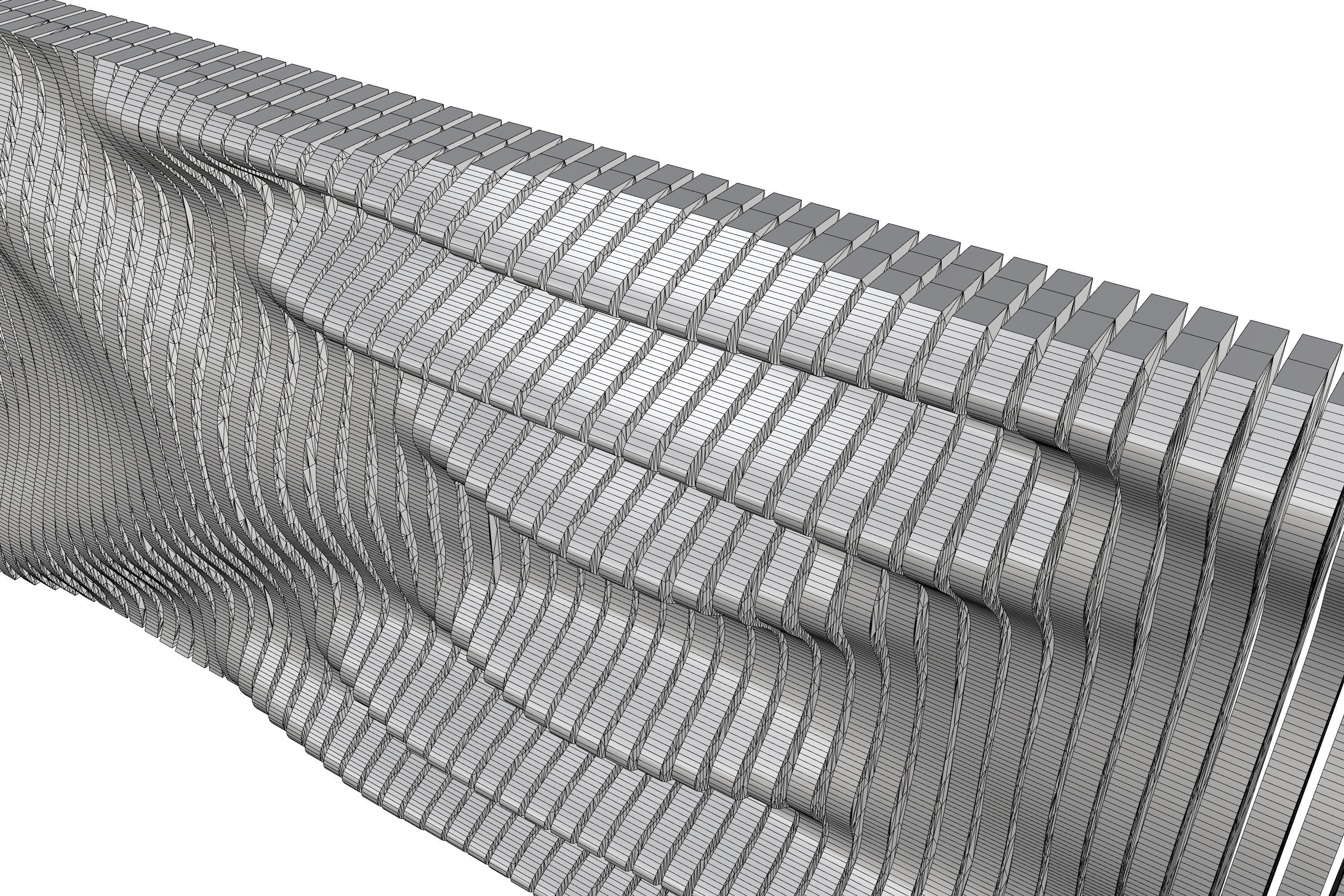 Parametric Wall Longitudinal Pattern 3D model | CGTrader