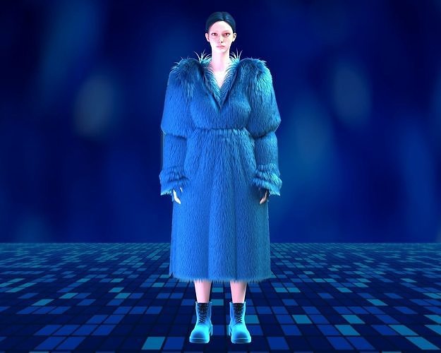 NFT-Ladies Fur Dress 3D model | CGTrader