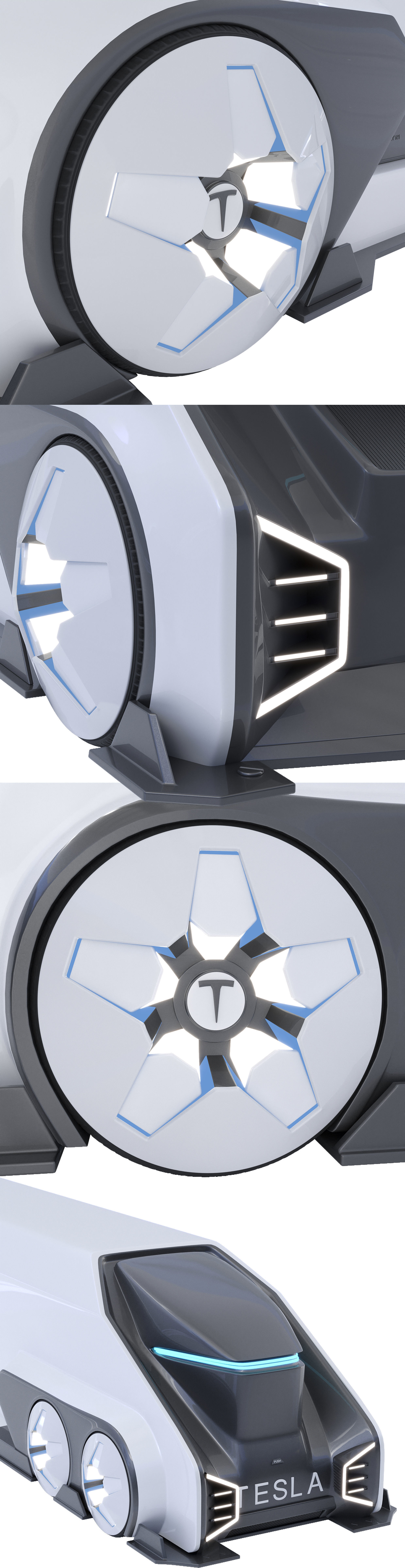 3D model Tesla Spaces rocket VR / AR / low-poly | CGTrader