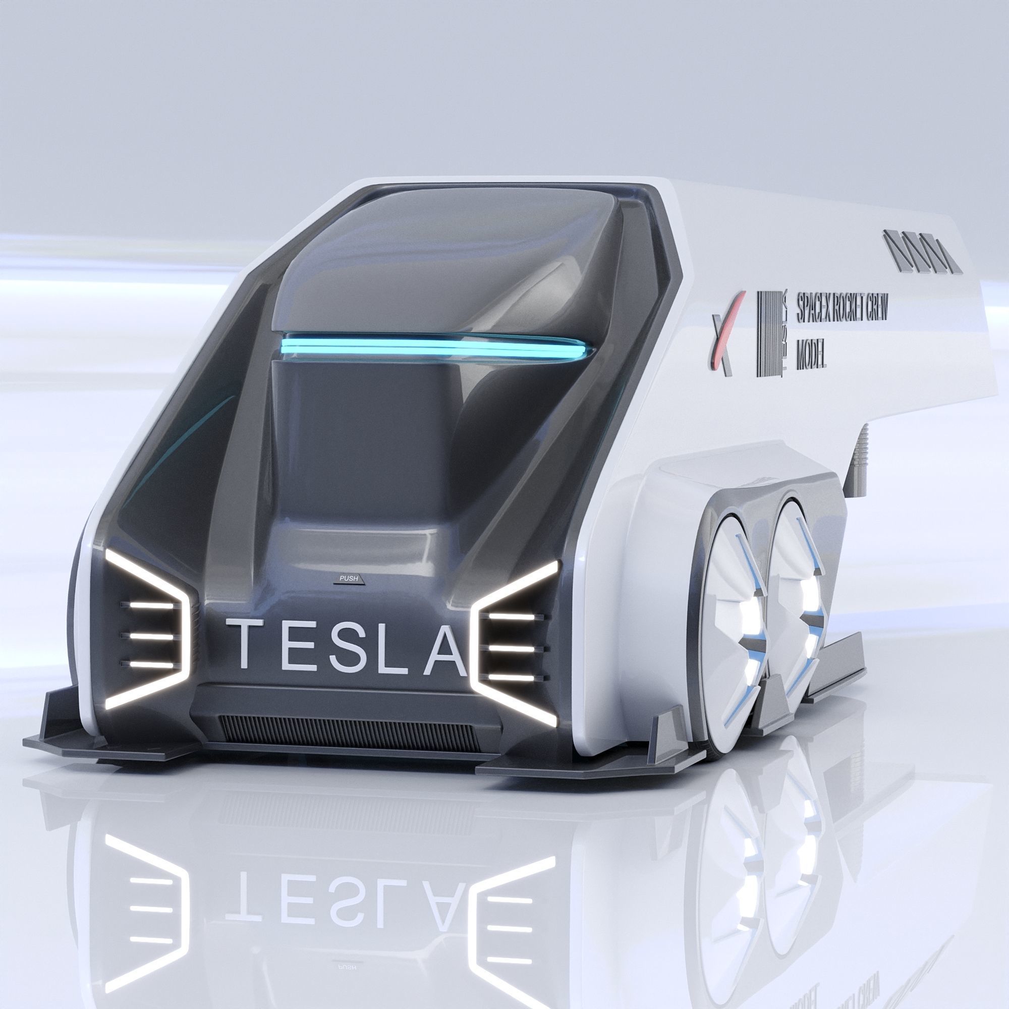 3D model Tesla Spaces rocket VR / AR / low-poly | CGTrader