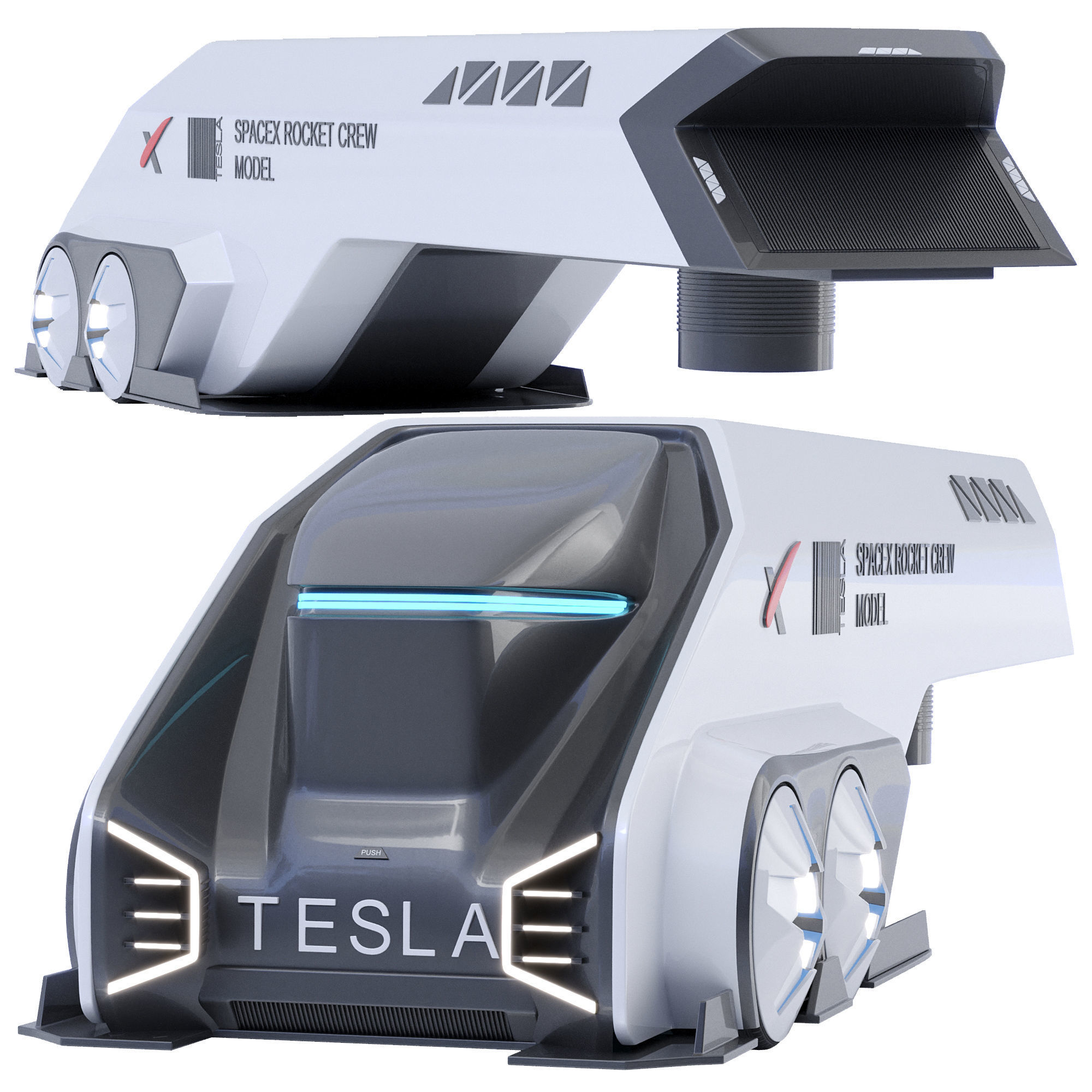 3D model Tesla Spaces rocket VR / AR / low-poly | CGTrader