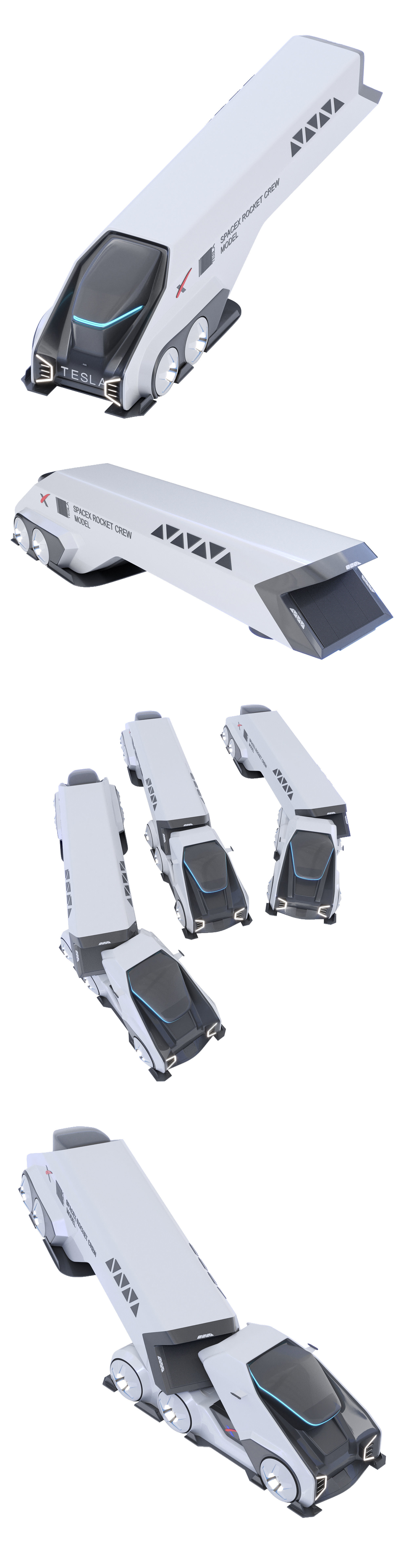 3D model Tesla Spaces rocket VR / AR / low-poly | CGTrader