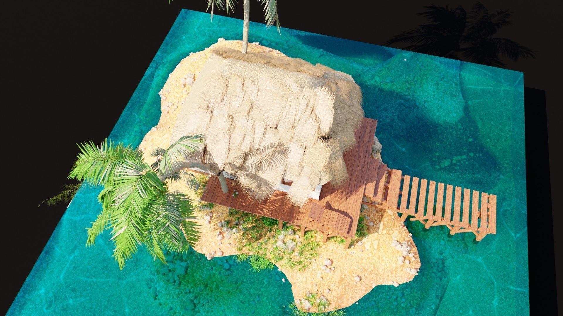 small island made with blender 3D model | CGTrader