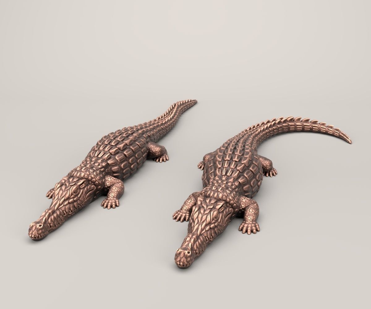 Crocodile two crocodiles 3D model 3D printable | CGTrader