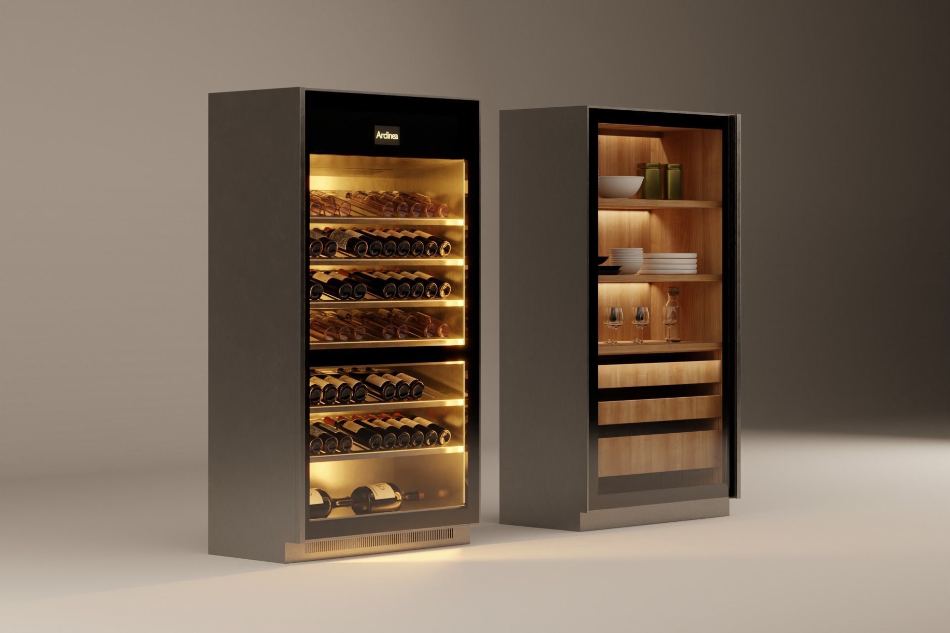 Arclinea Cellar - Wine Fridge System - Vina and Madia modules 3D model ...