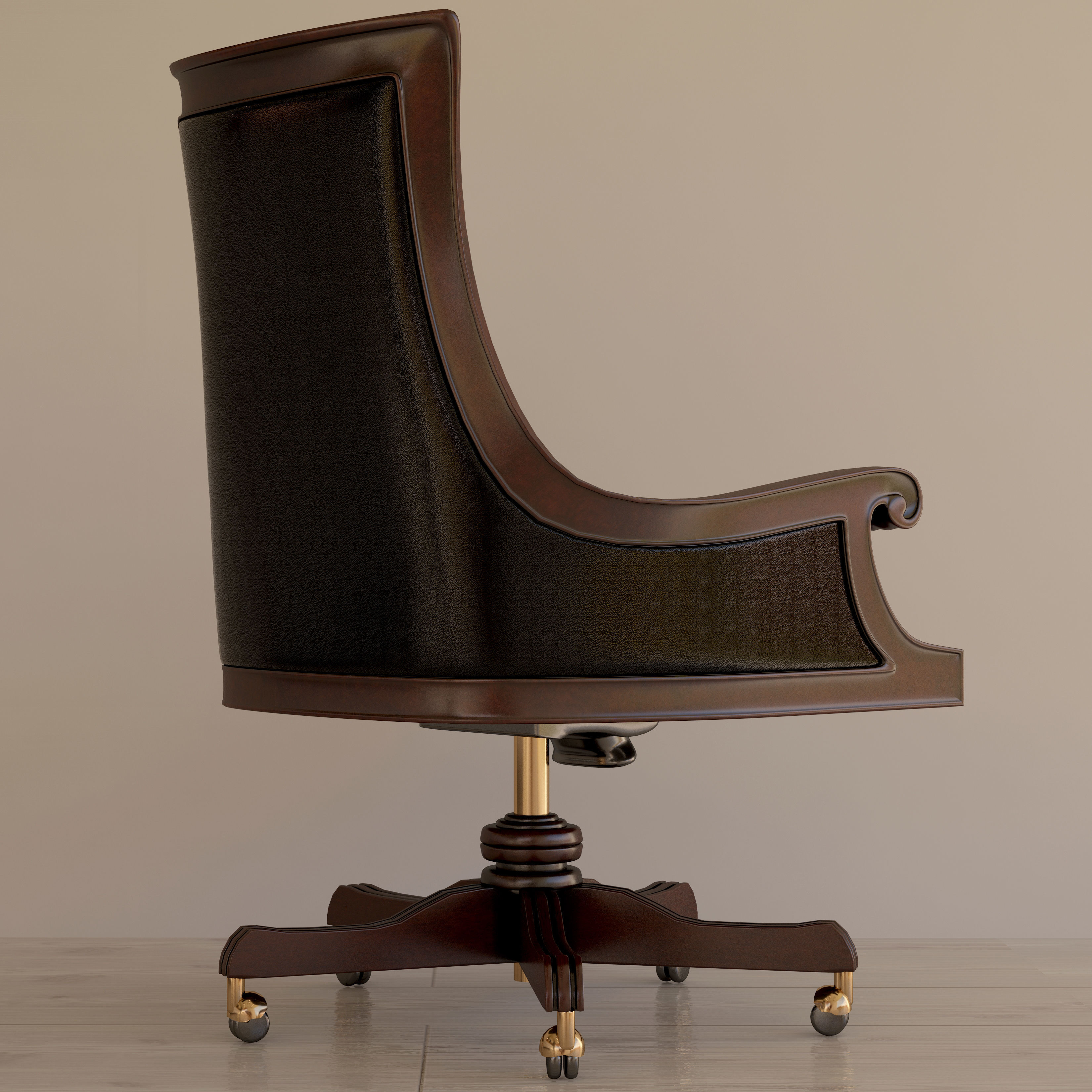 Classic VIP Wooden Revolving Chair 3D model | CGTrader