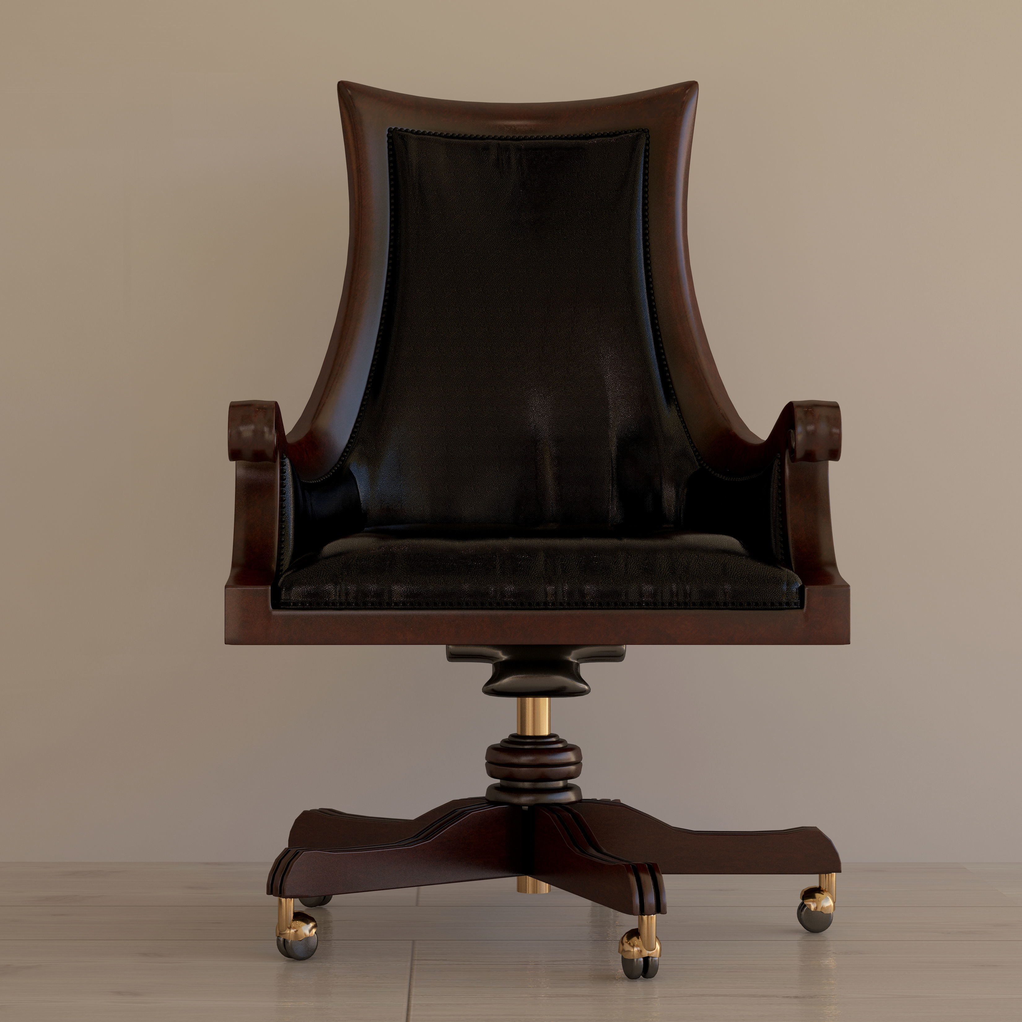 Classic VIP Wooden Revolving Chair 3D model | CGTrader