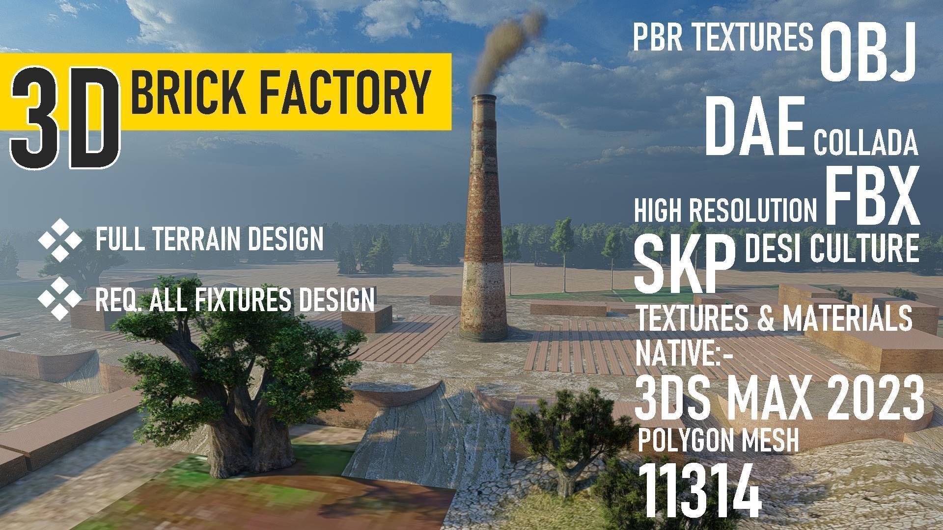 3D model Brick Factory VR / AR / low-poly | CGTrader