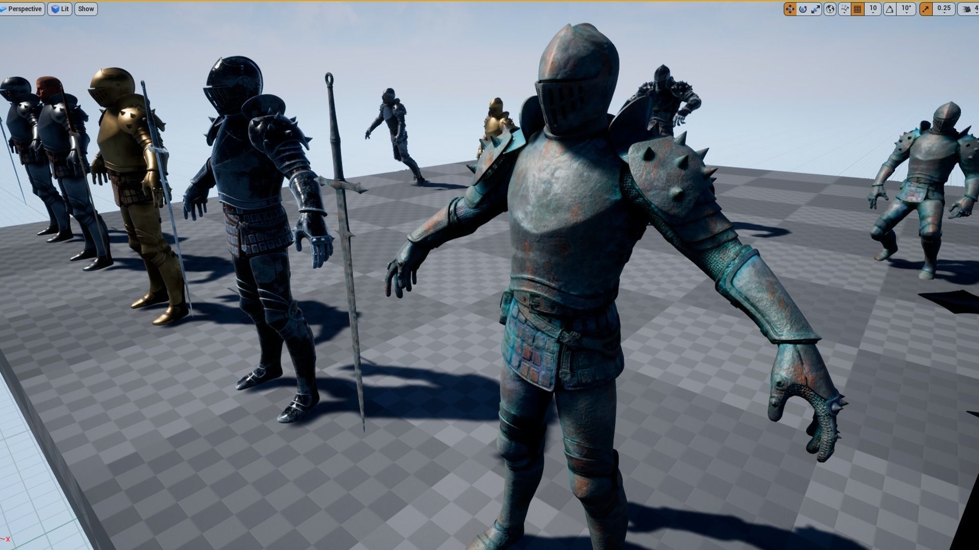 3D model Dark fantasy Knight in 5 variations Game ready VR / AR / low ...