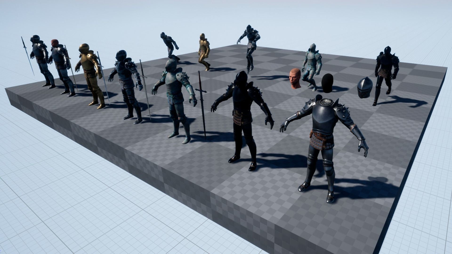 3D model Dark fantasy Knight in 5 variations Game ready VR / AR / low ...